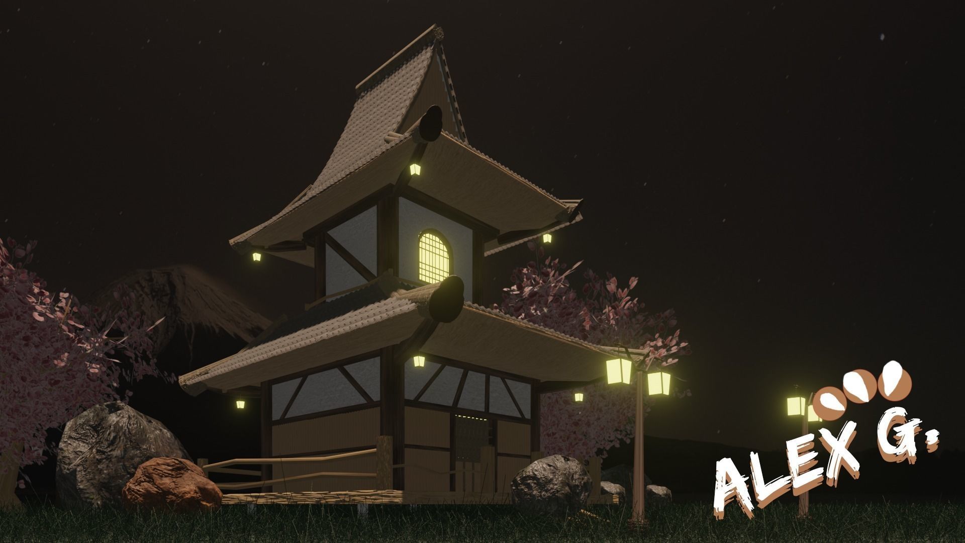 3D model 3D low poly Japanese old house VR / AR / low-poly | CGTrader