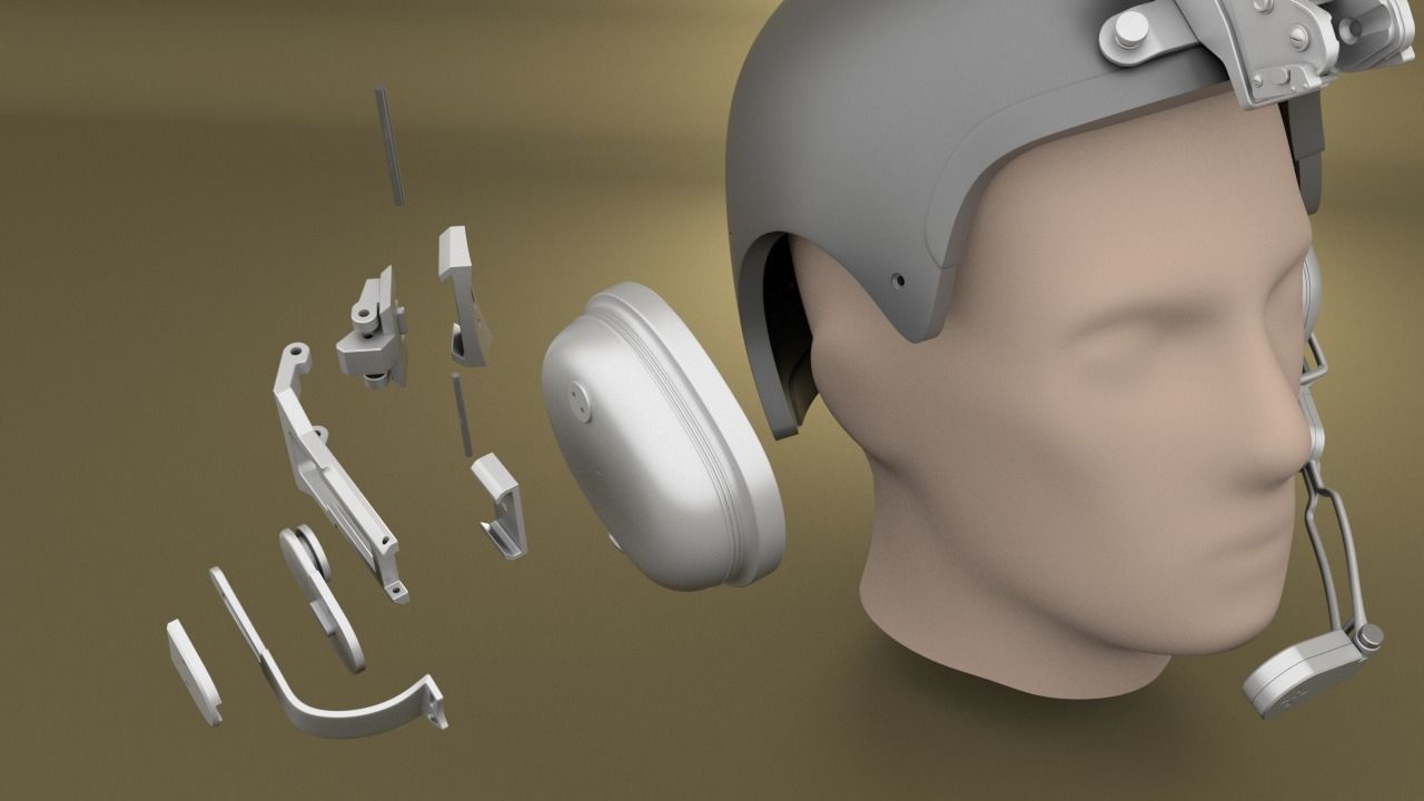 Airsoft ILC Dover Integrated Ballistic Helmet Hollow body 3D model 3D ...