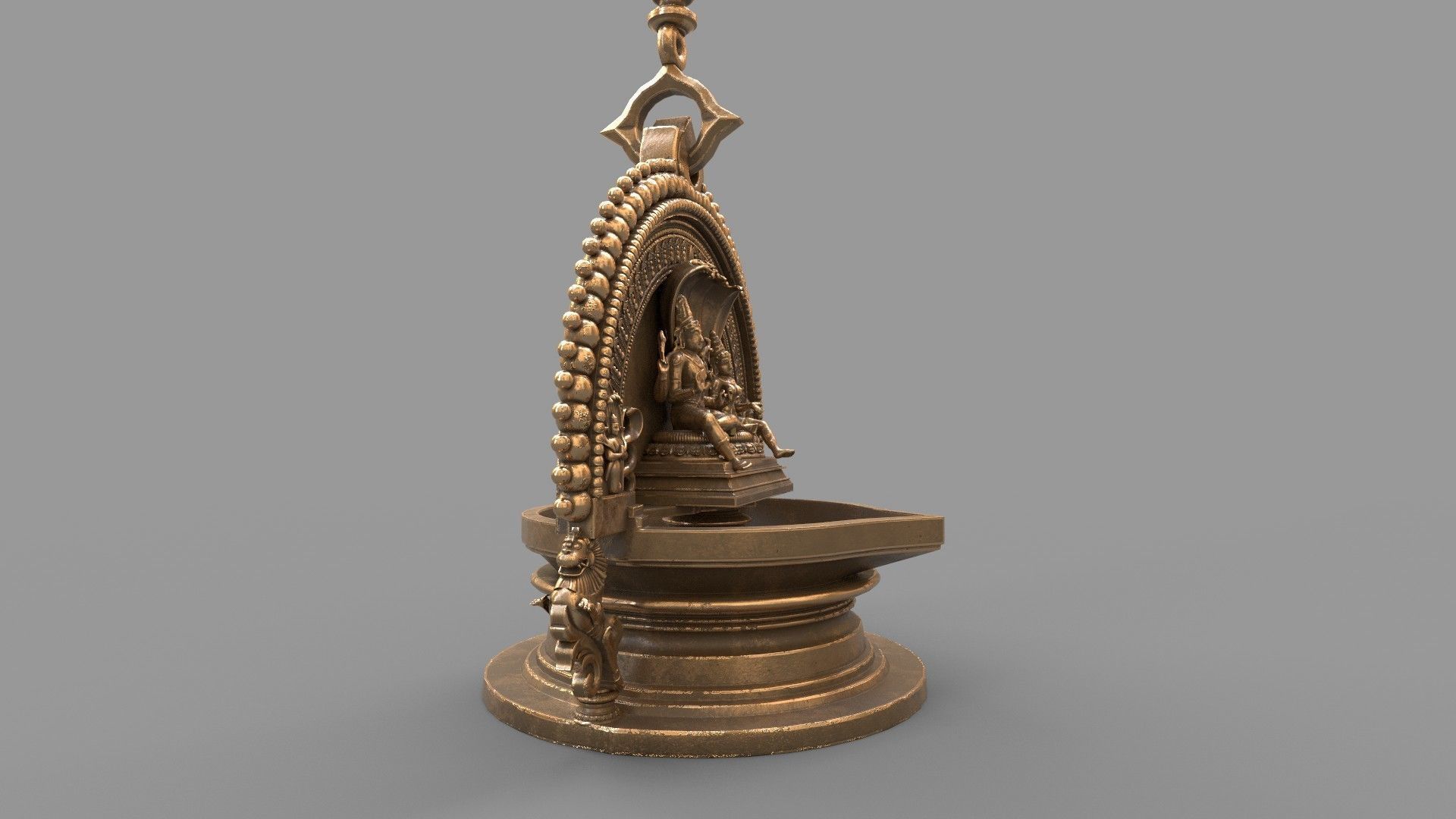 oil lamp god shiva parvati 3D model | CGTrader