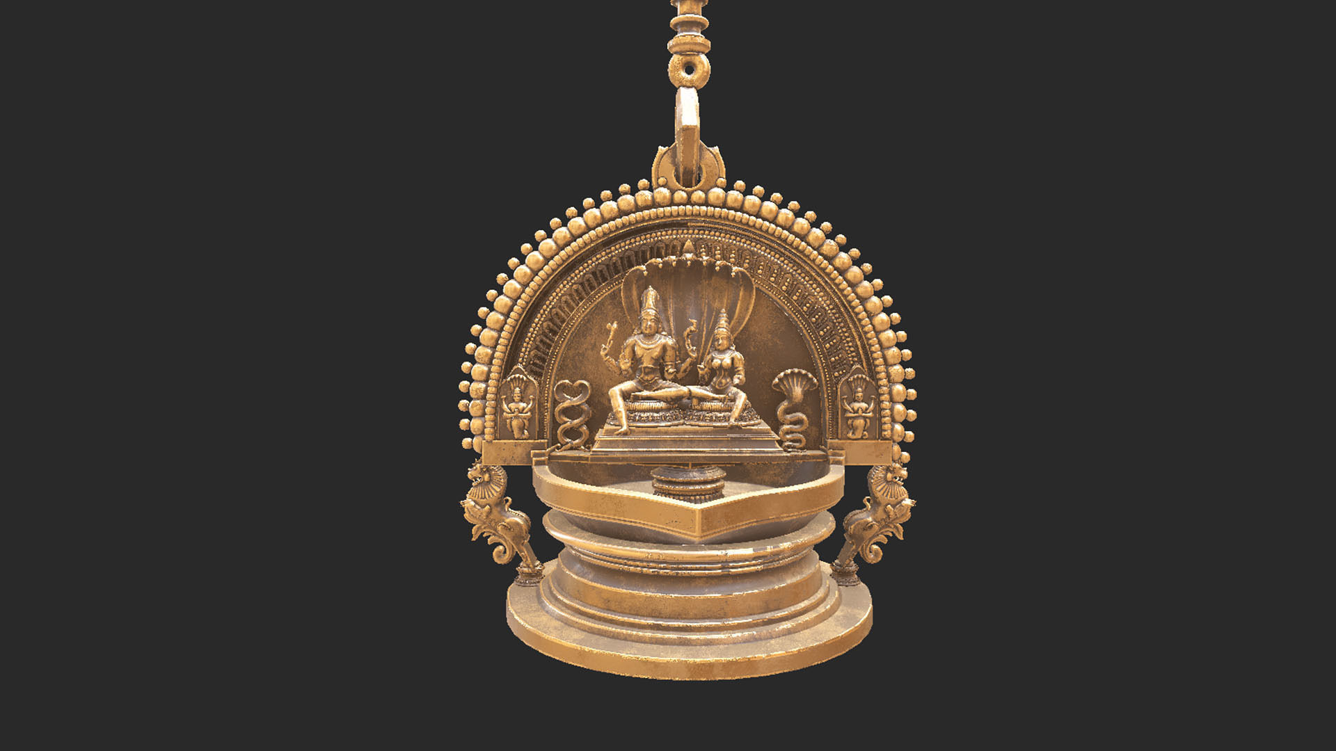 oil lamp god shiva parvati 3D model | CGTrader