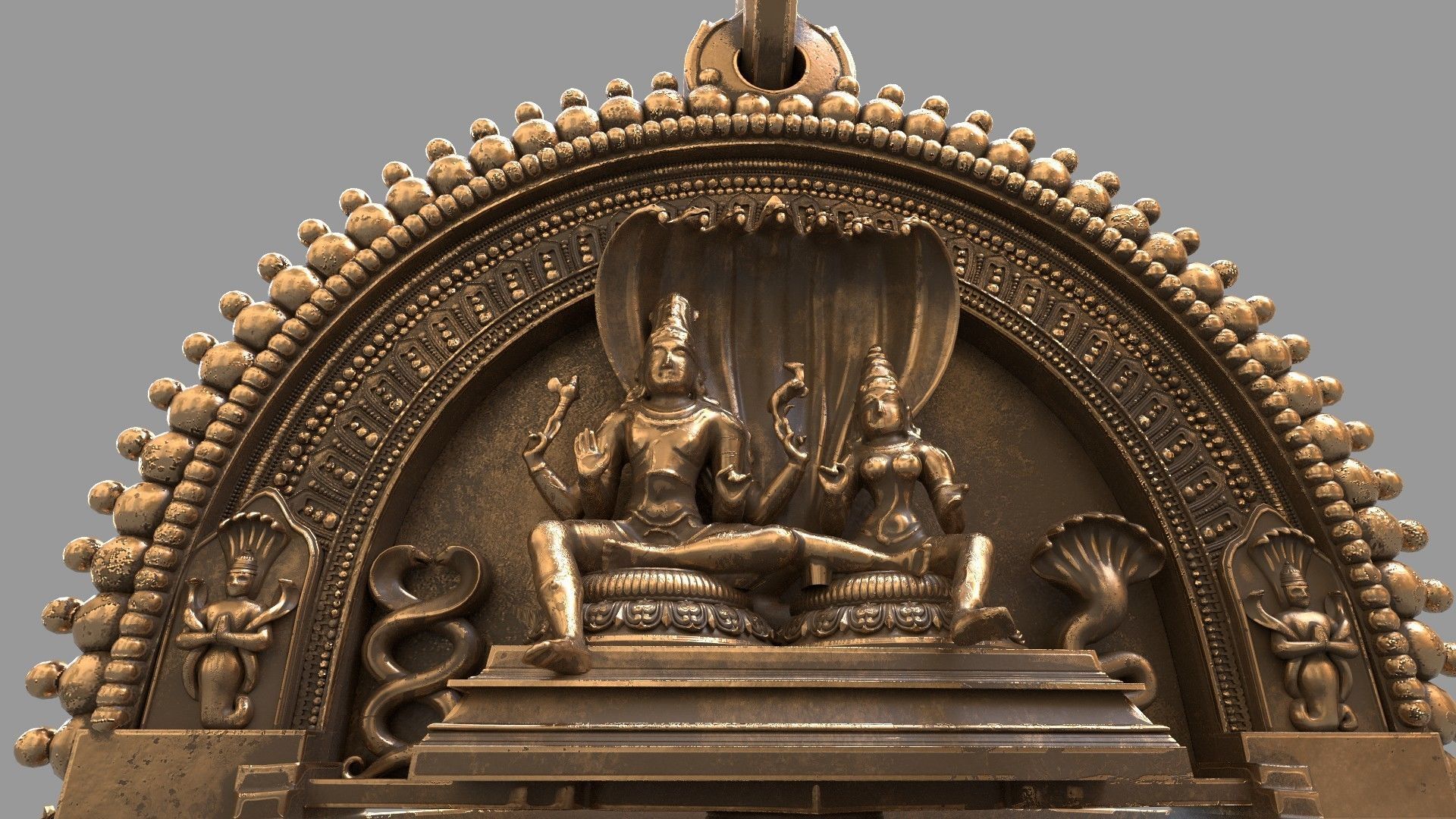 oil lamp god shiva parvati 3D model | CGTrader