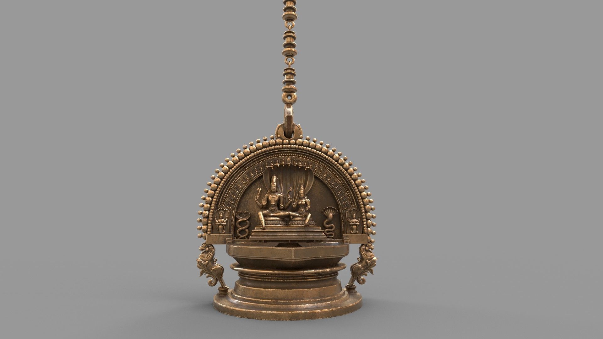 oil lamp god shiva parvati 3D model | CGTrader