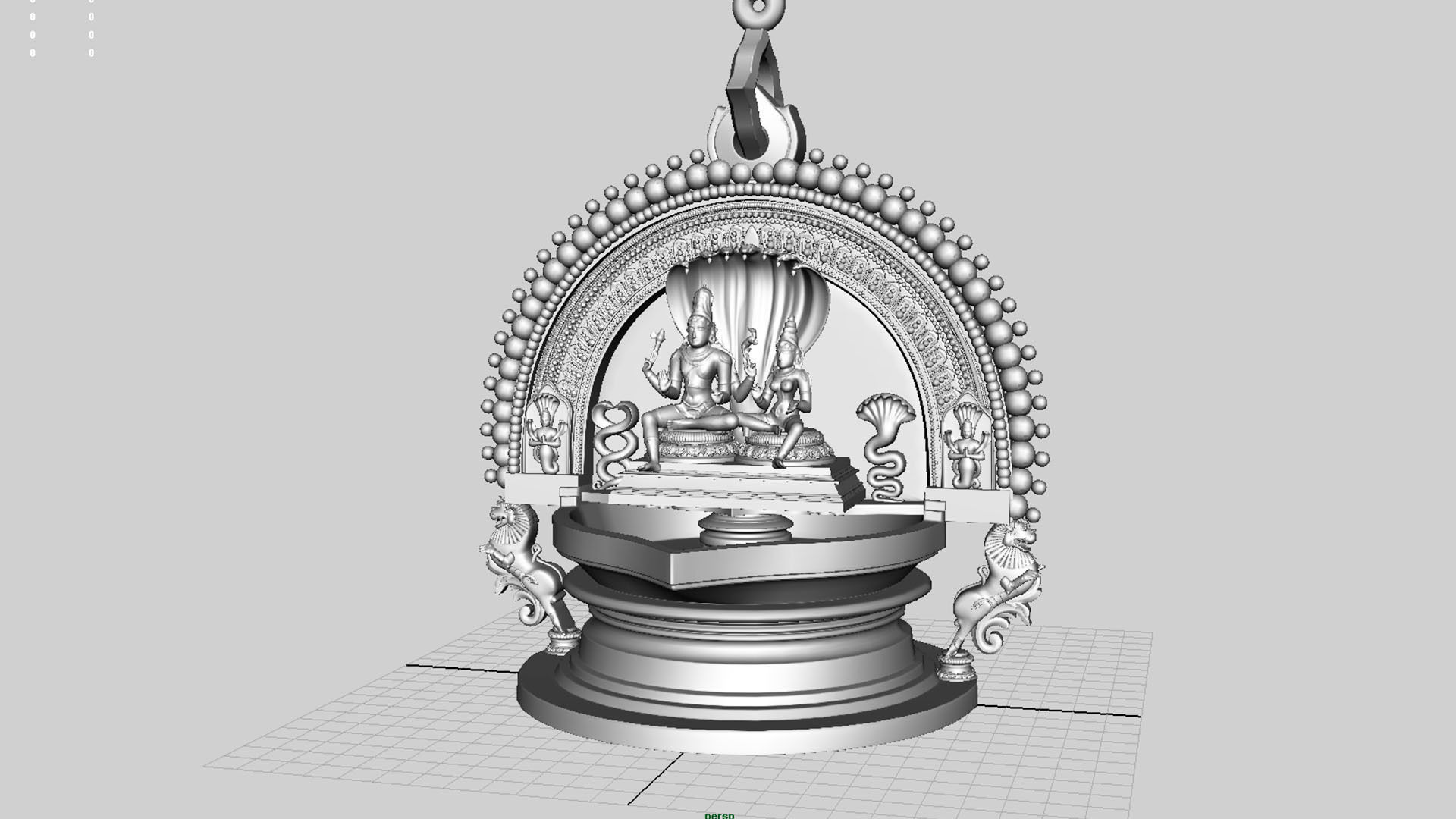 oil lamp god shiva parvati 3D model | CGTrader