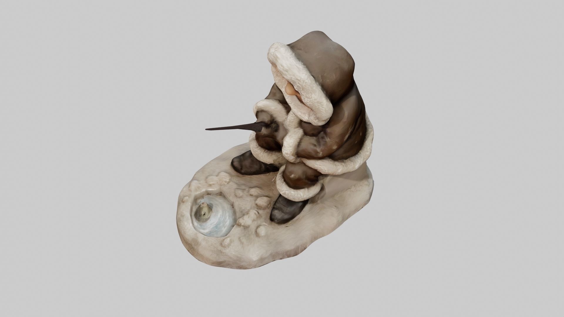 3D model Ice Fishing Eskimo Figure VR / AR / low-poly | CGTrader