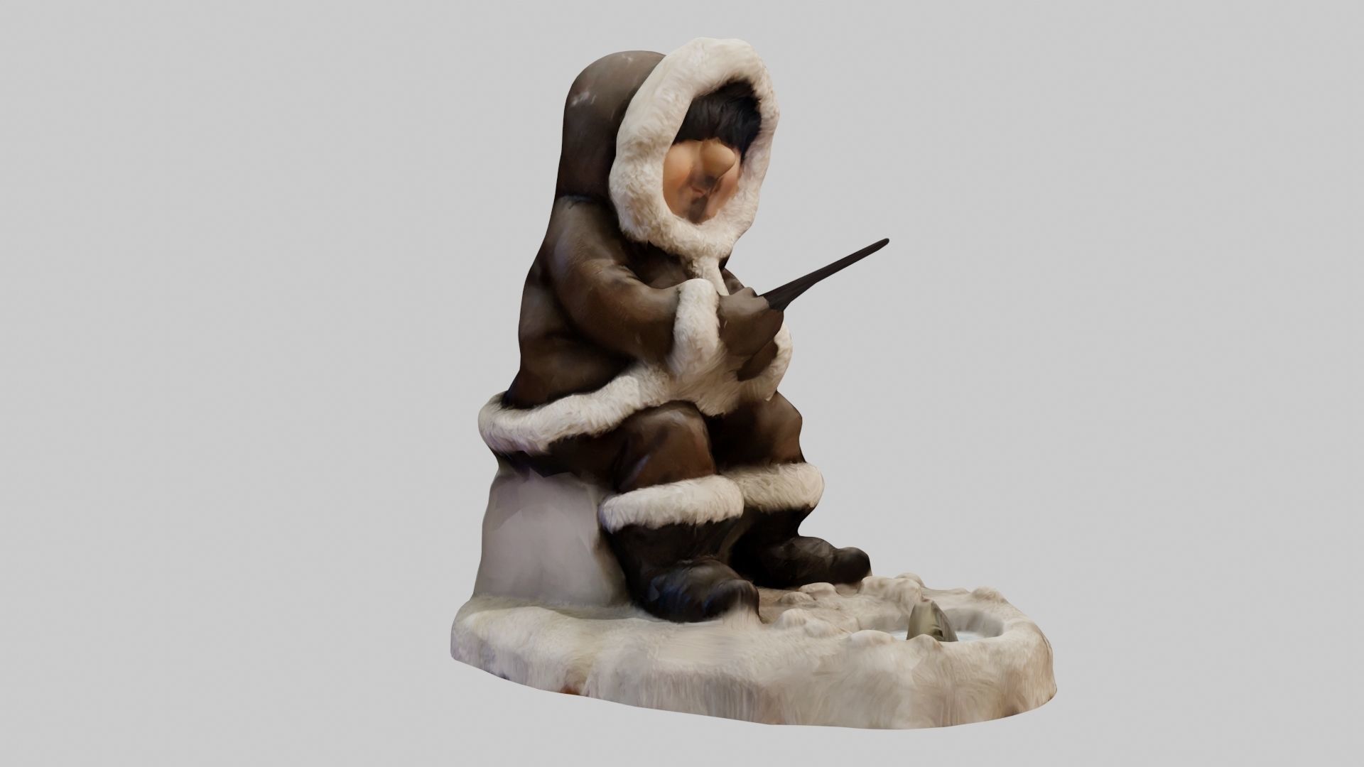 3D model Ice Fishing Eskimo Figure VR / AR / low-poly | CGTrader