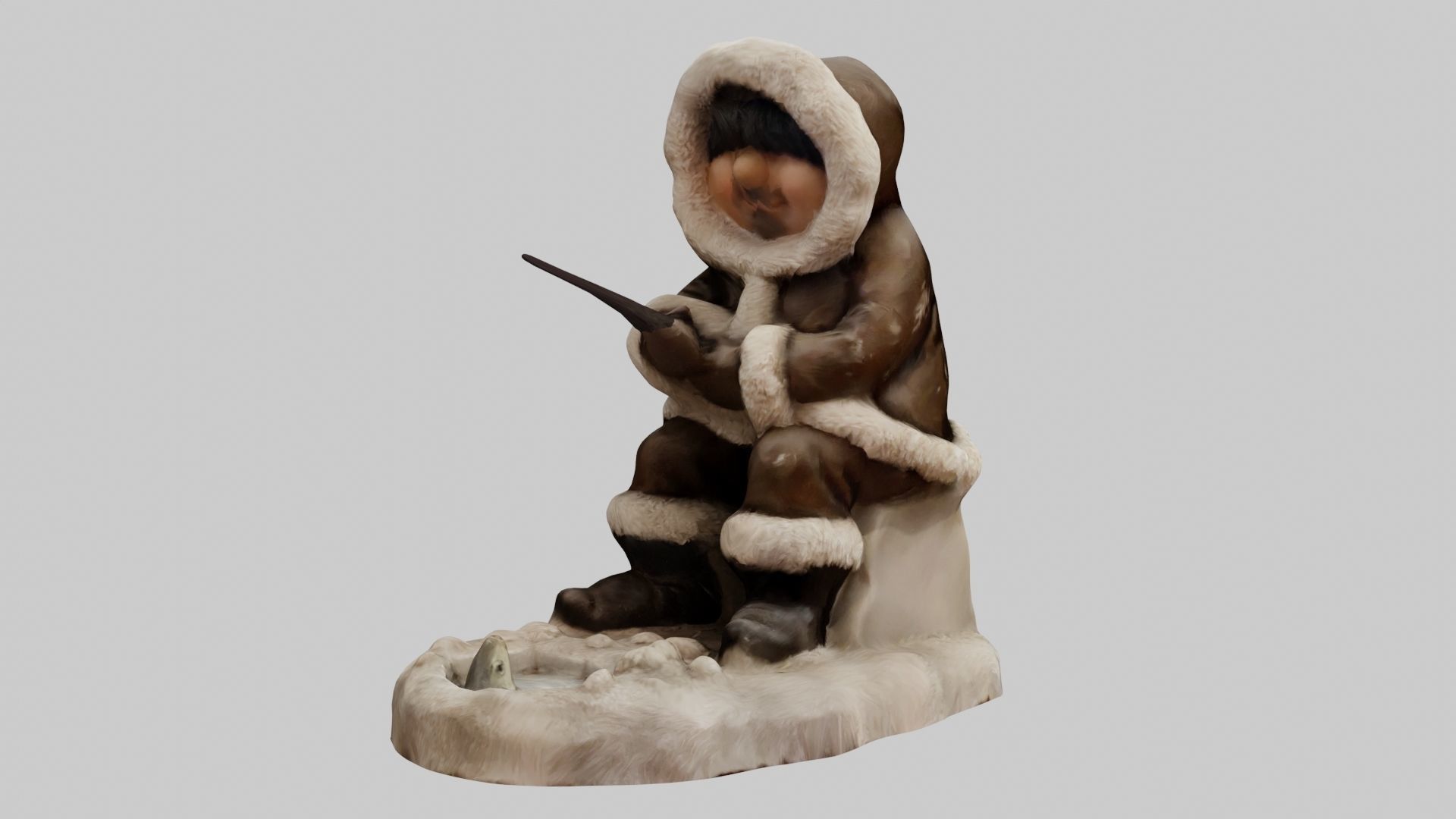 3D model Ice Fishing Eskimo Figure VR / AR / low-poly | CGTrader