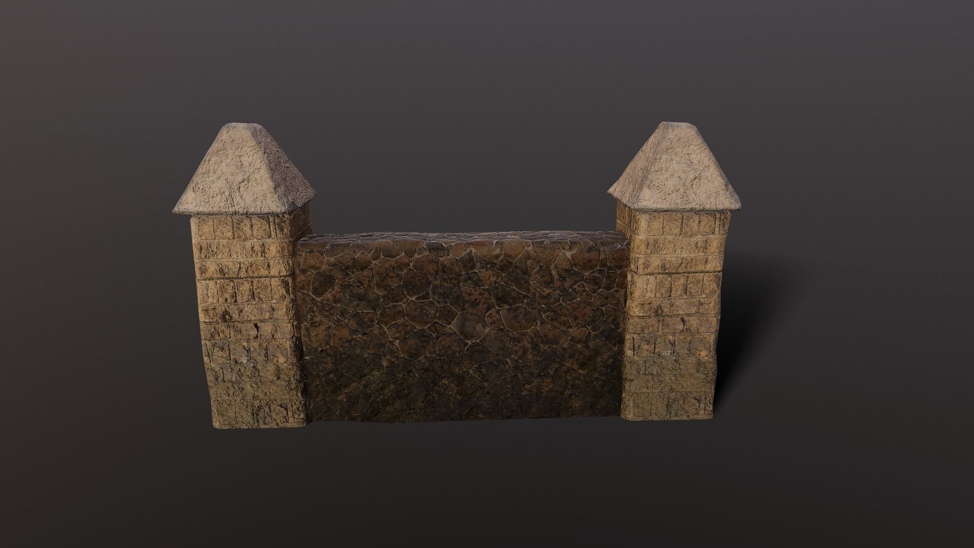 3D model Stone wall and column low poly VR / AR / low-poly | CGTrader