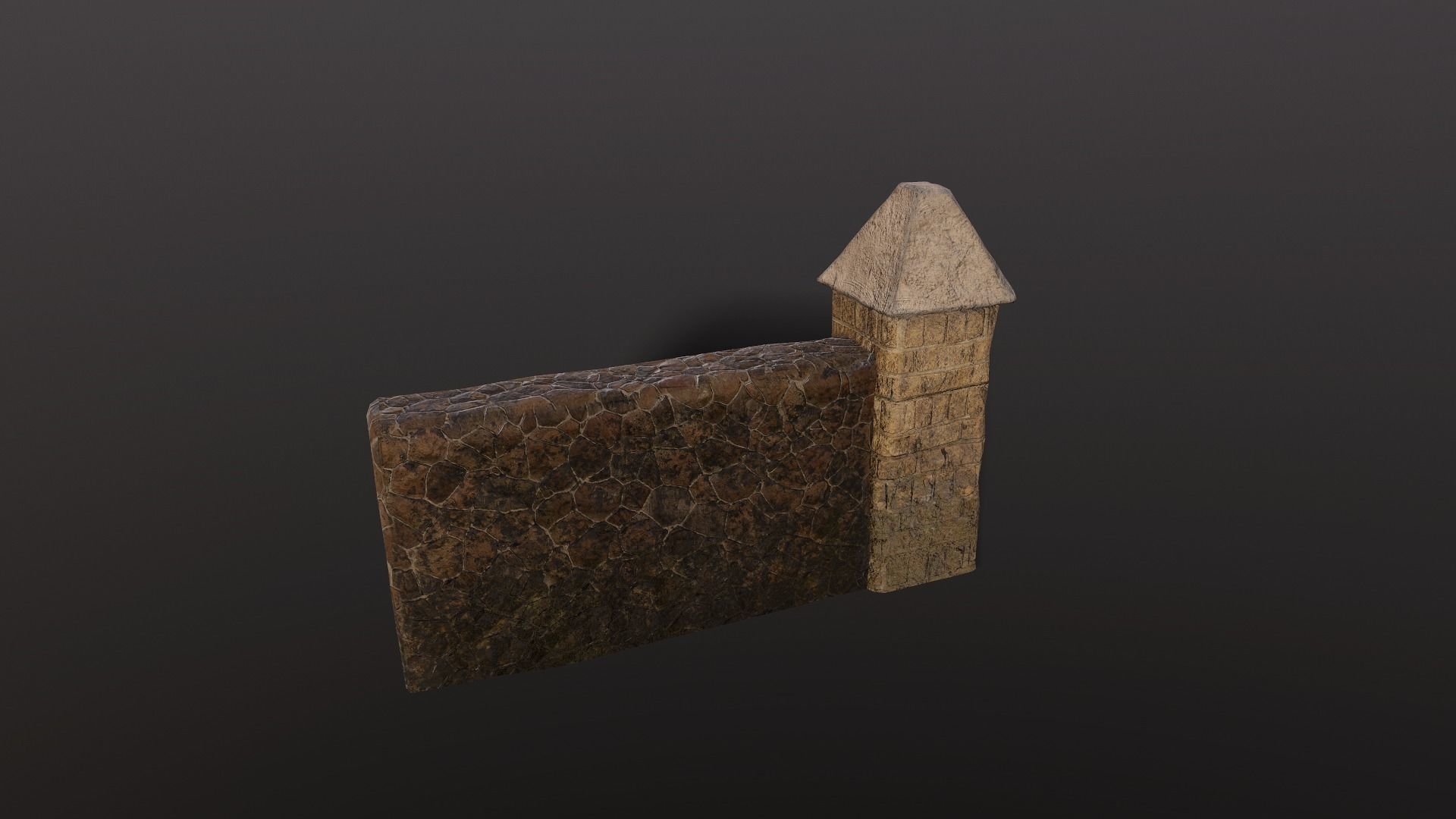 3D model Stone wall and column low poly VR / AR / low-poly | CGTrader