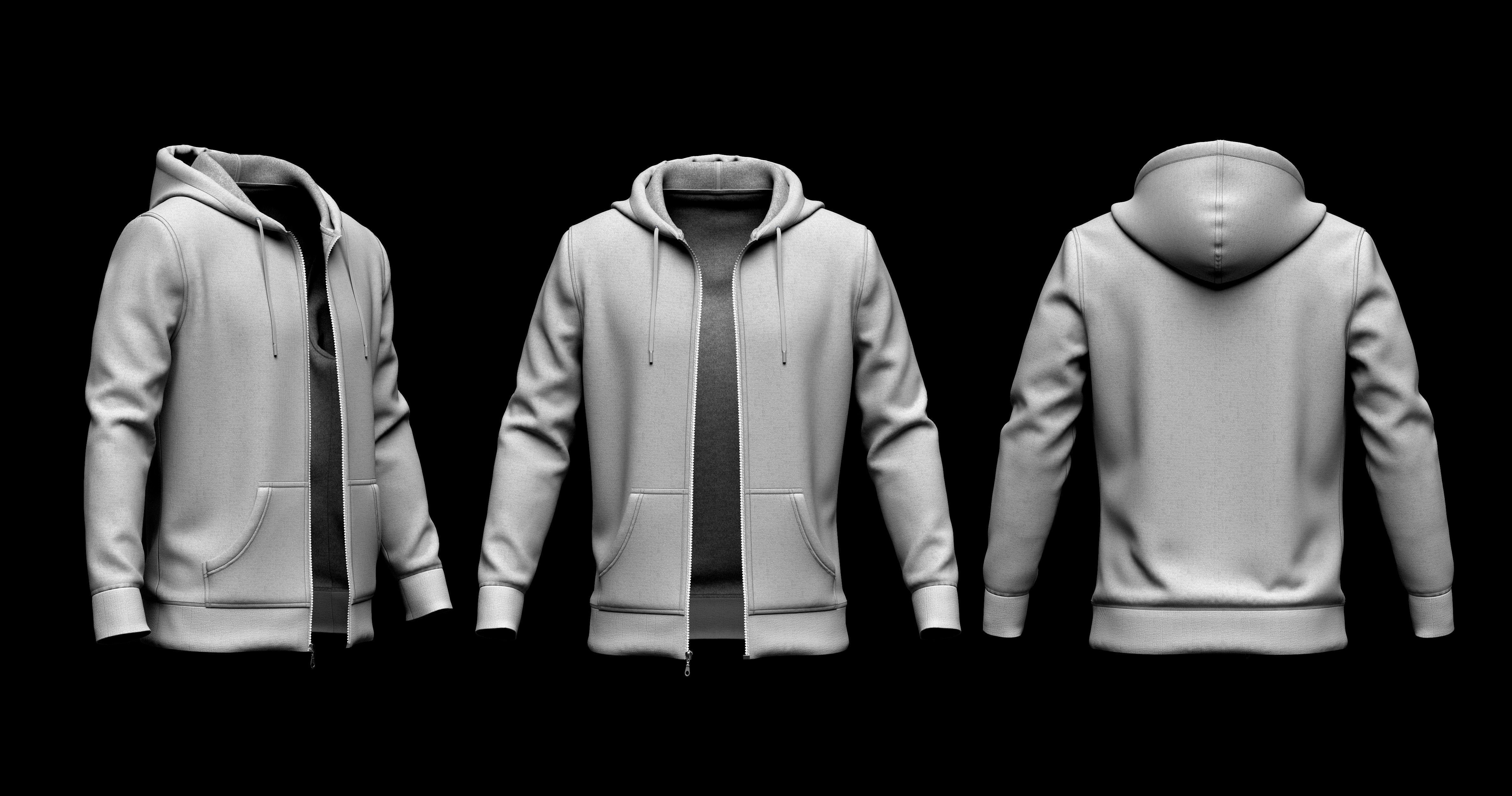 Front Zip Hoodie 3d Model 3D model | CGTrader