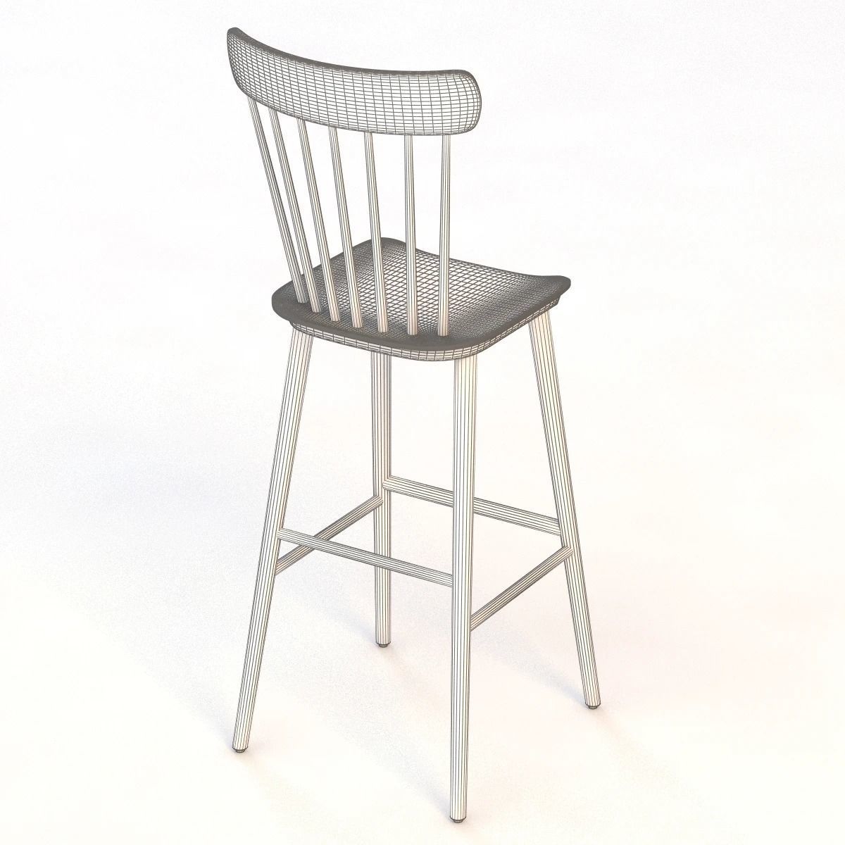 English Windsor Bar Stool 3D model | CGTrader