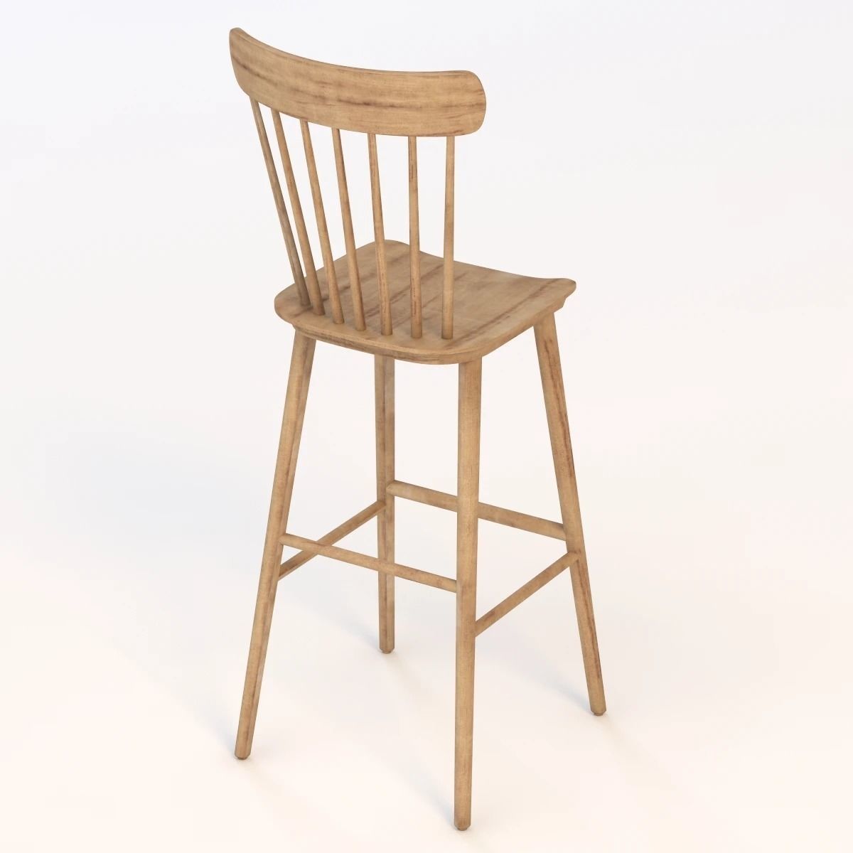 English Windsor Bar Stool 3D model | CGTrader