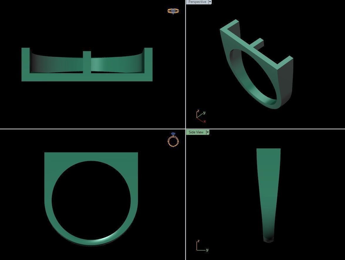 alphabet ring letter E 3D model 3D printable | CGTrader