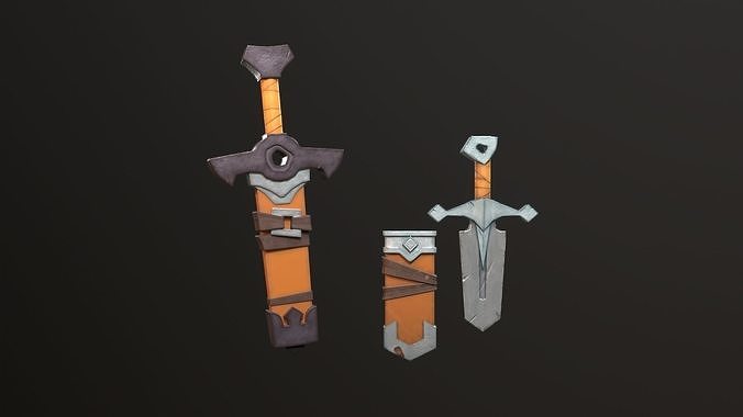 3D model stylized swords VR / AR / low-poly | CGTrader