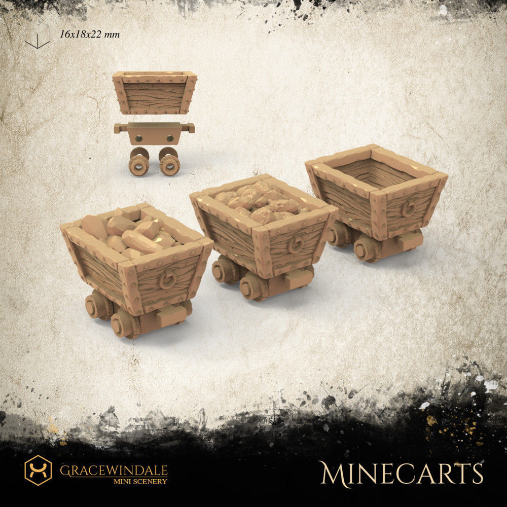Minecart set of minecarts 3D model 3D printable | CGTrader