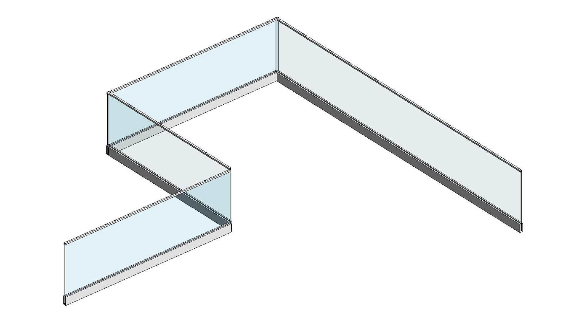 Glass Balustrade Line Based Revit Family 3D model | CGTrader