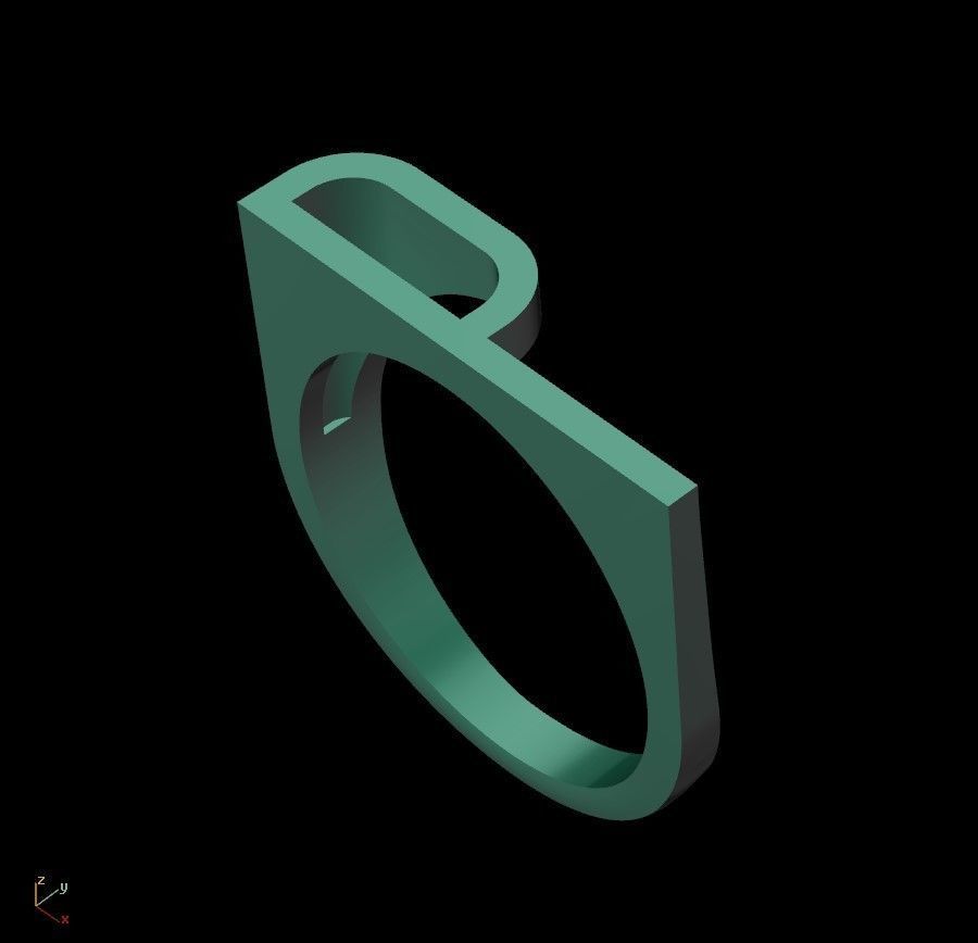 alphabet ring letter P 3D model 3D printable | CGTrader