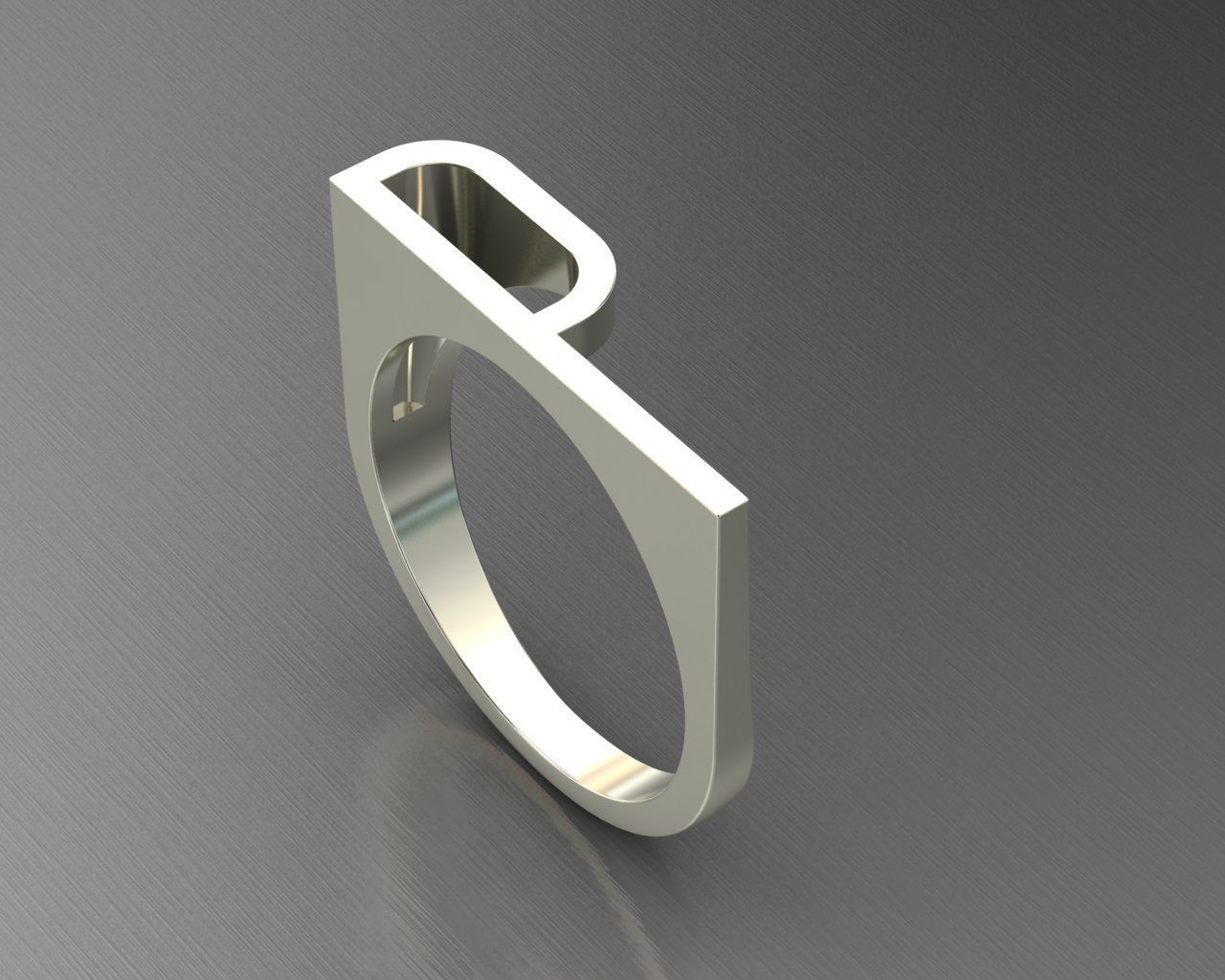 alphabet ring letter P 3D model 3D printable | CGTrader