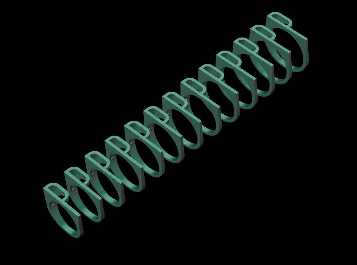 alphabet ring letter P 3D model 3D printable | CGTrader