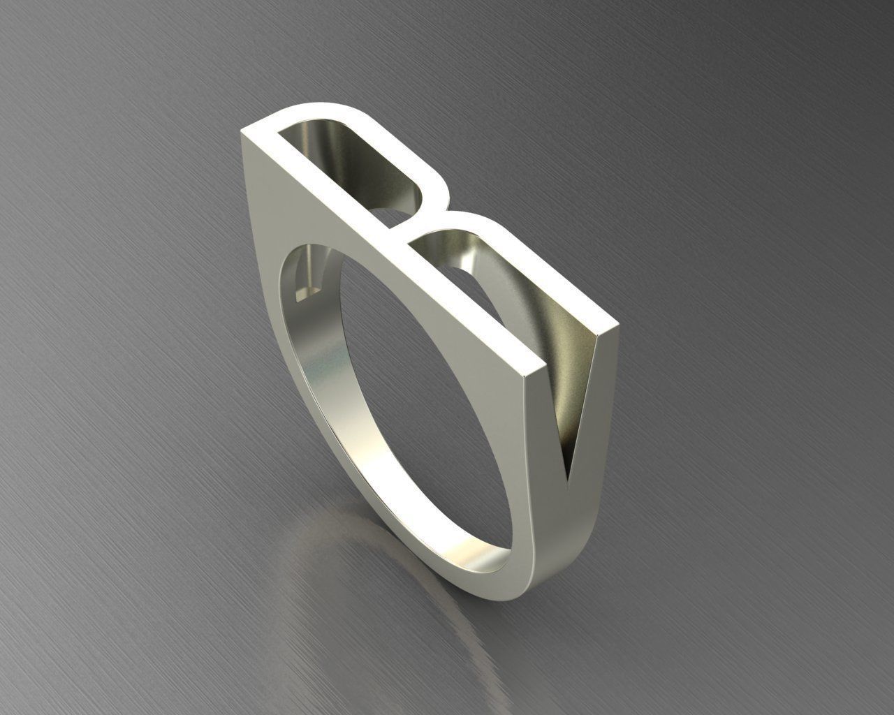 alphabet ring letter R 3D model 3D printable | CGTrader