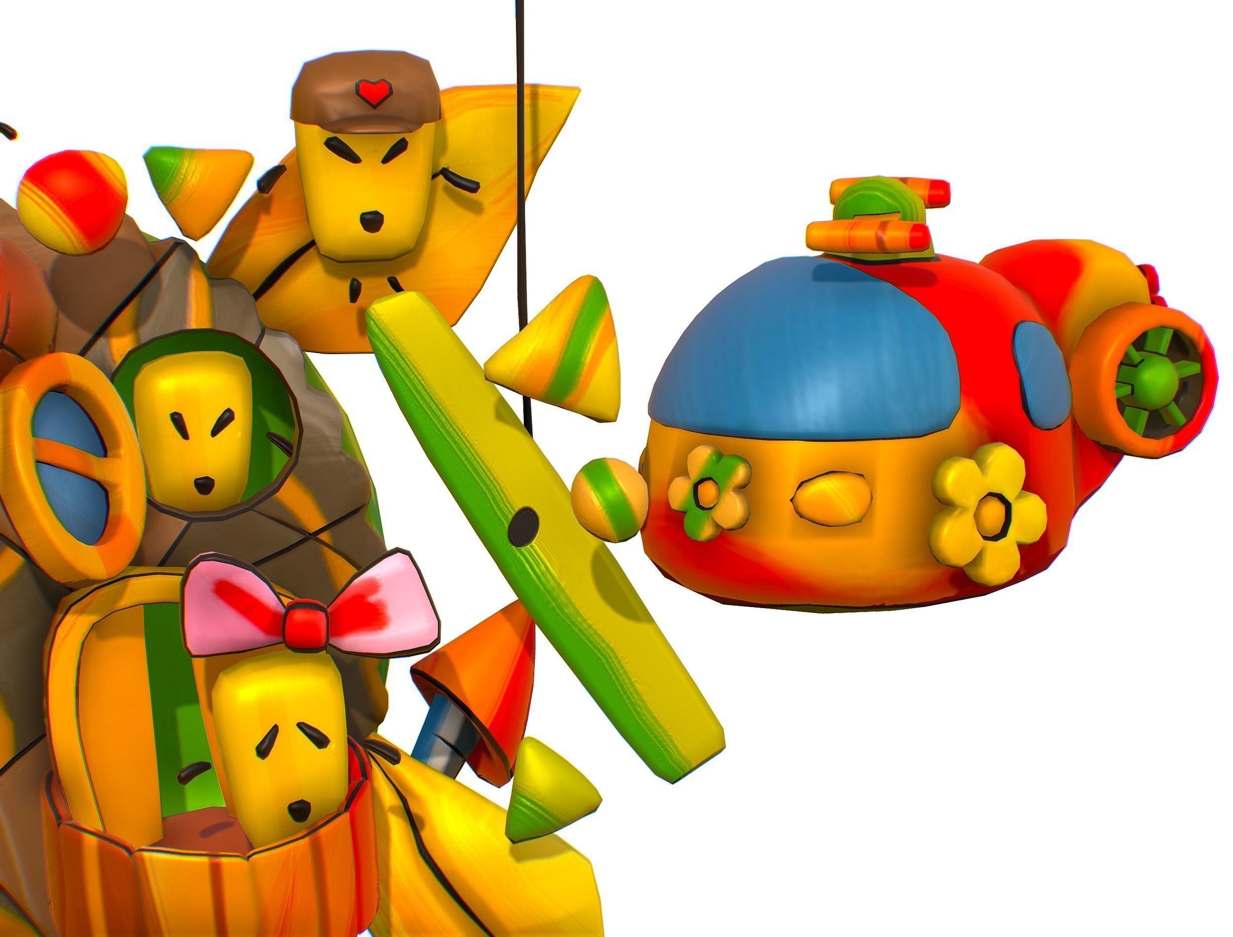 3D model Funny Lilliputian Family Sunflower House VR / AR / low-poly ...