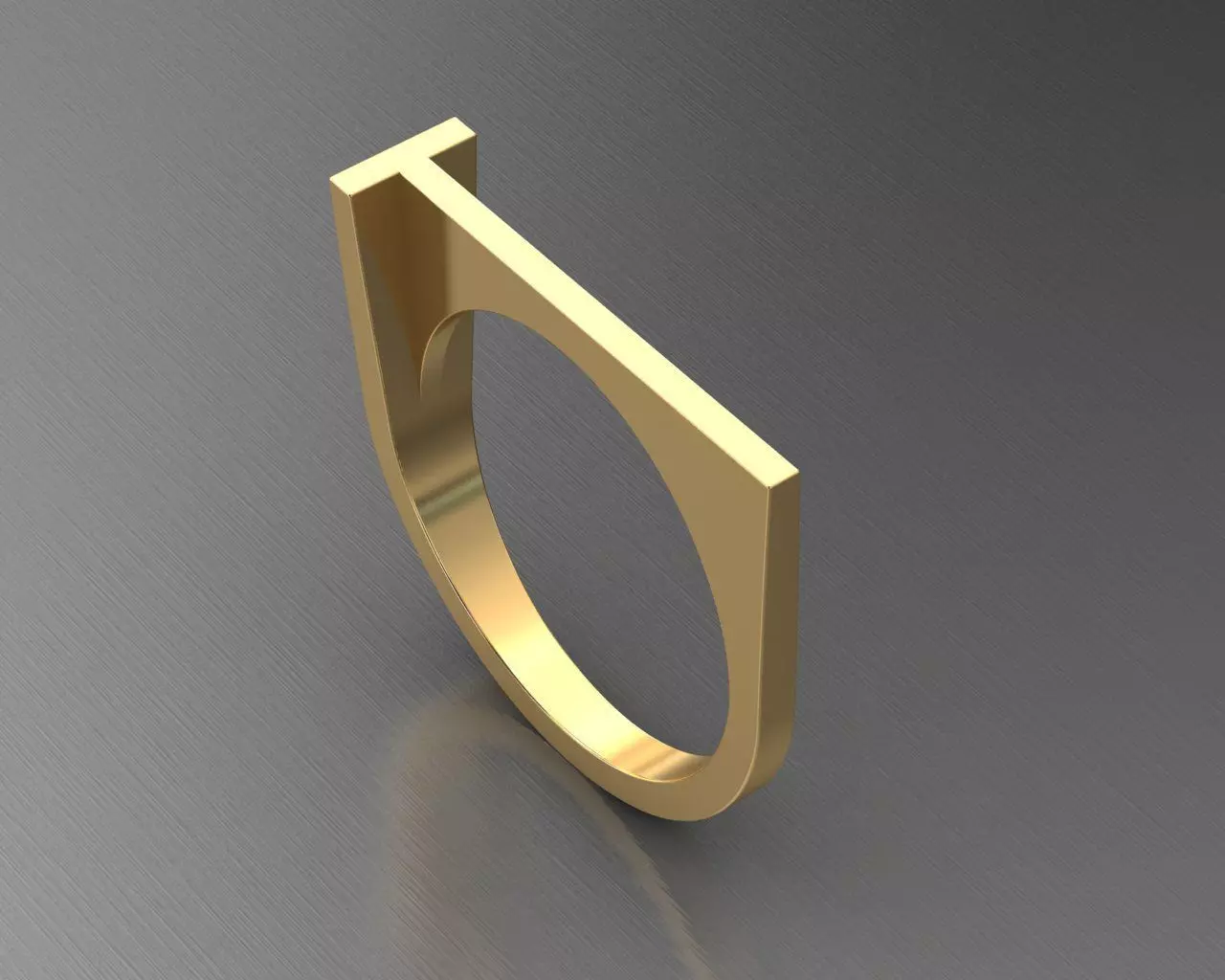 alphabet ring letter T 3D model 3D printable | CGTrader