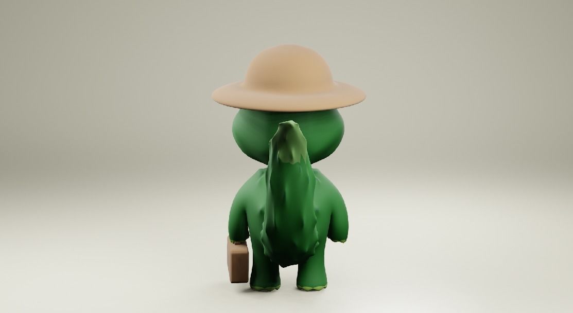 3D model 3D Crocodile Croco Cartoon Character Low-Poly 3D model VR / AR ...