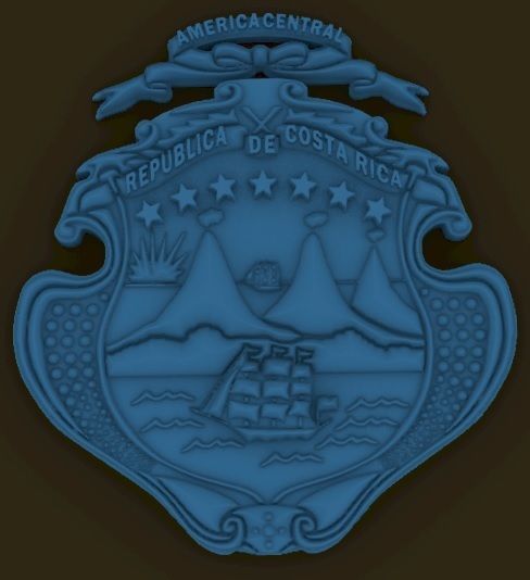 Escudo de Costa Rica Coat of Arms Costa Rica 3D model 3D printable ...
