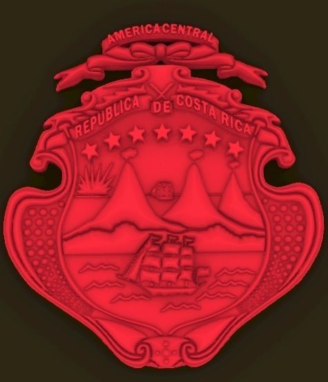 Escudo de Costa Rica Coat of Arms Costa Rica 3D model 3D printable ...