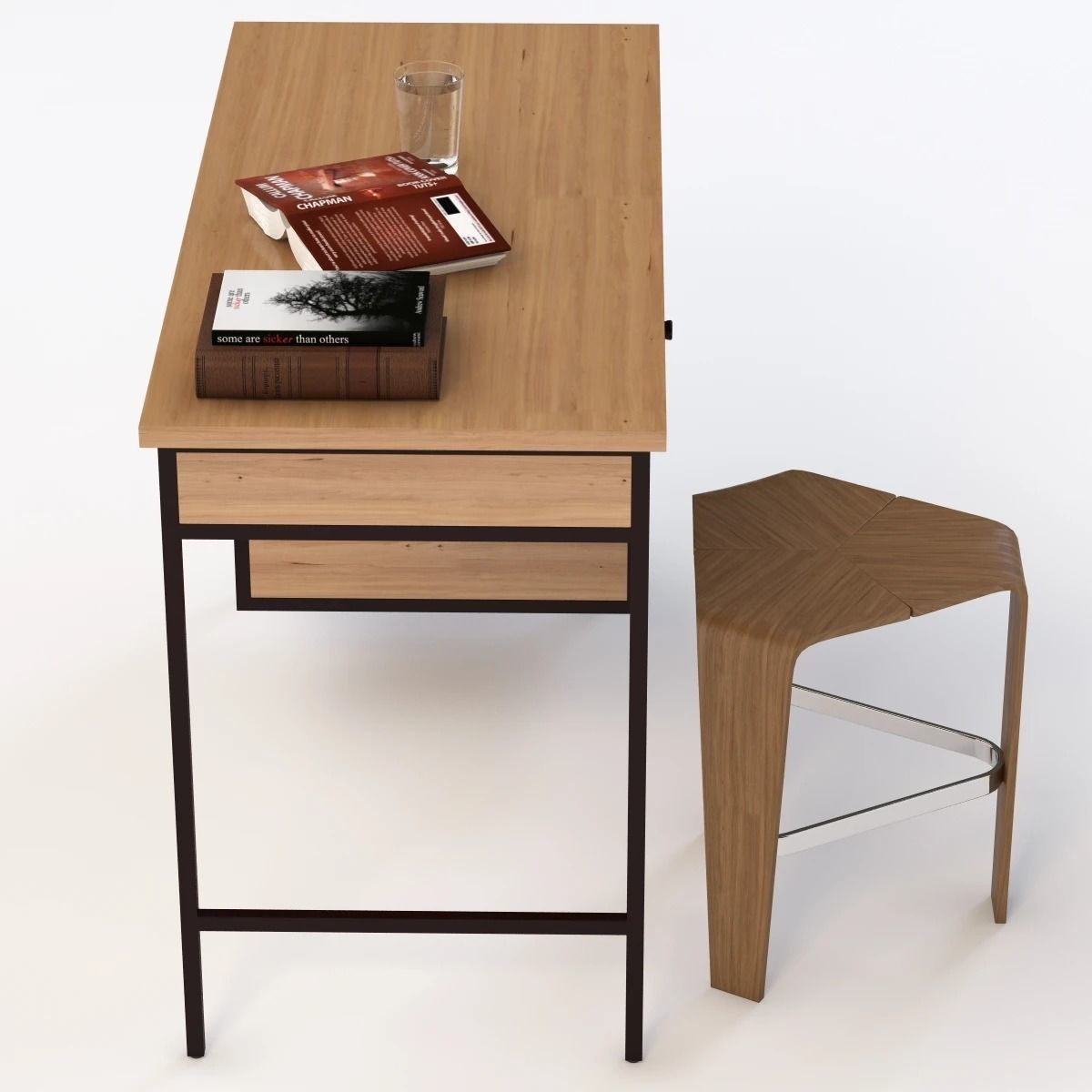 Metal Cameron Study Table 3D model | CGTrader