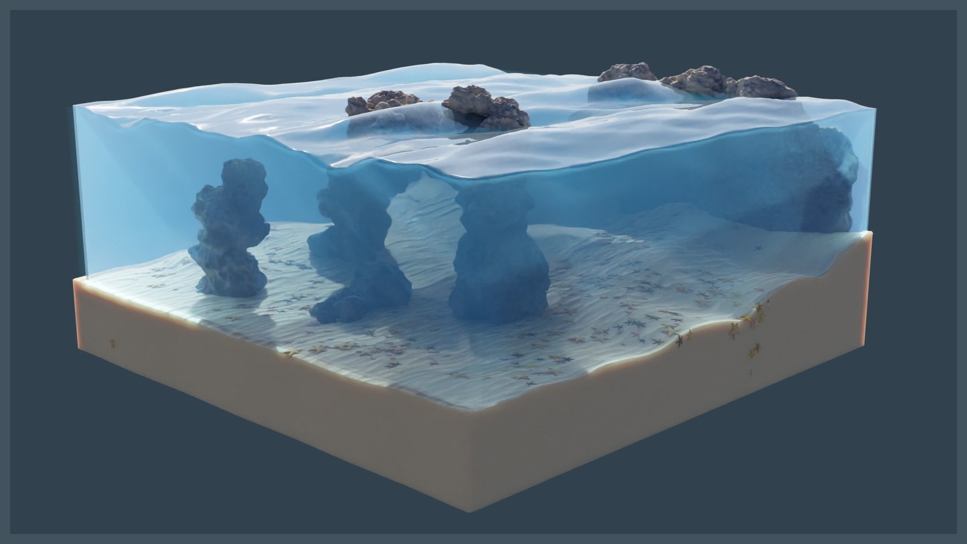 Ocean Environment 3D model animated | CGTrader