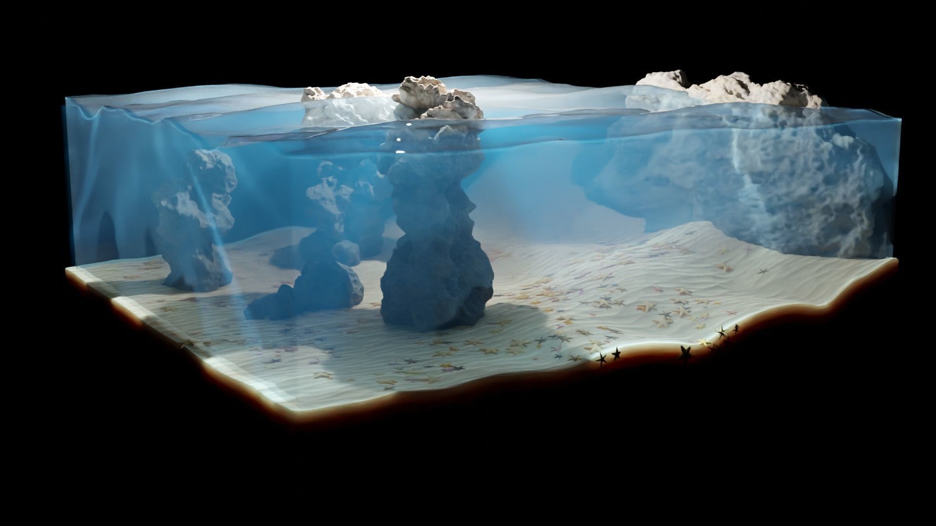 Ocean Environment 3D model animated | CGTrader