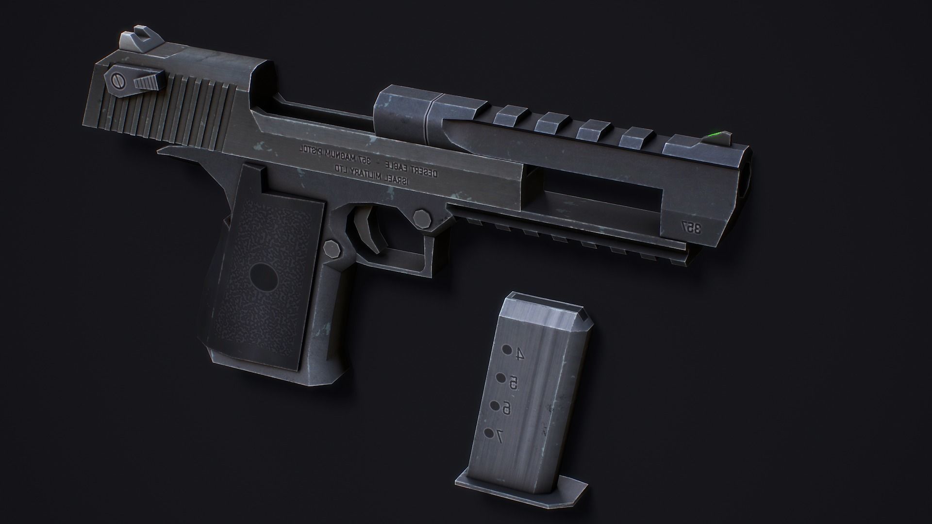 3D model Desert Eagle Pistol - Low Poly Game Ready VR / AR / low-poly ...