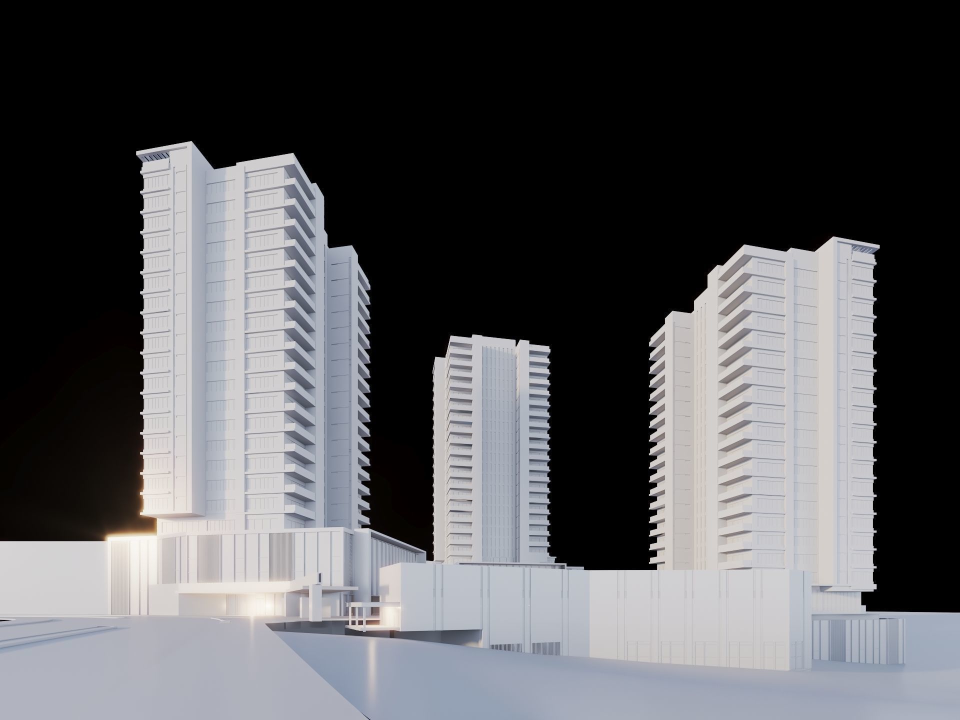 Mixed Use building towers 3D model | CGTrader