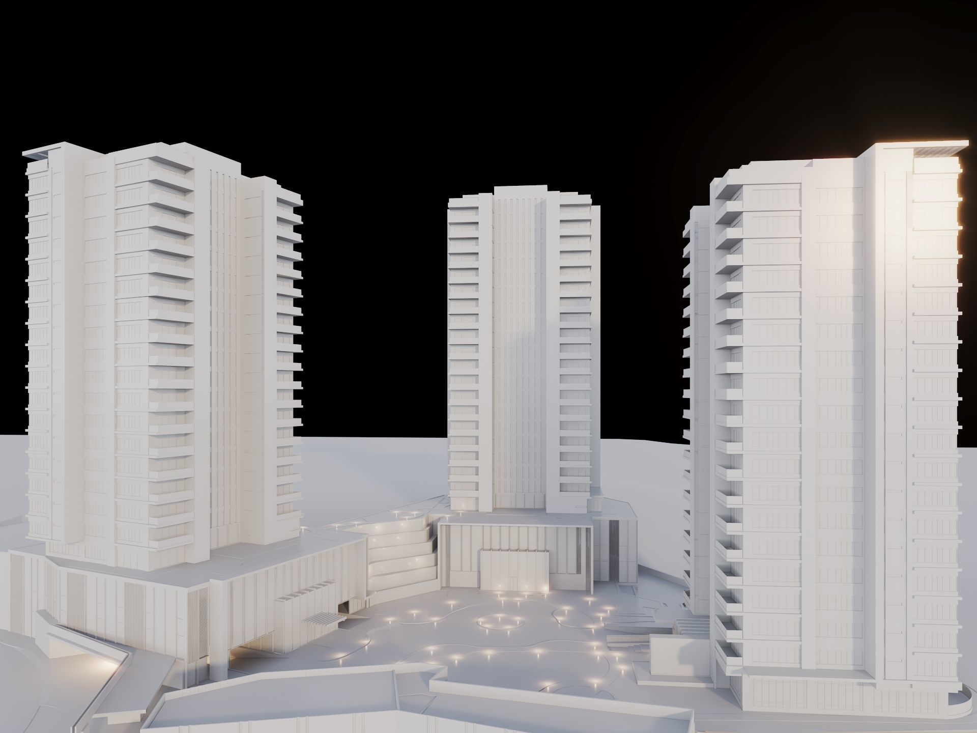 Mixed Use building towers 3D model | CGTrader