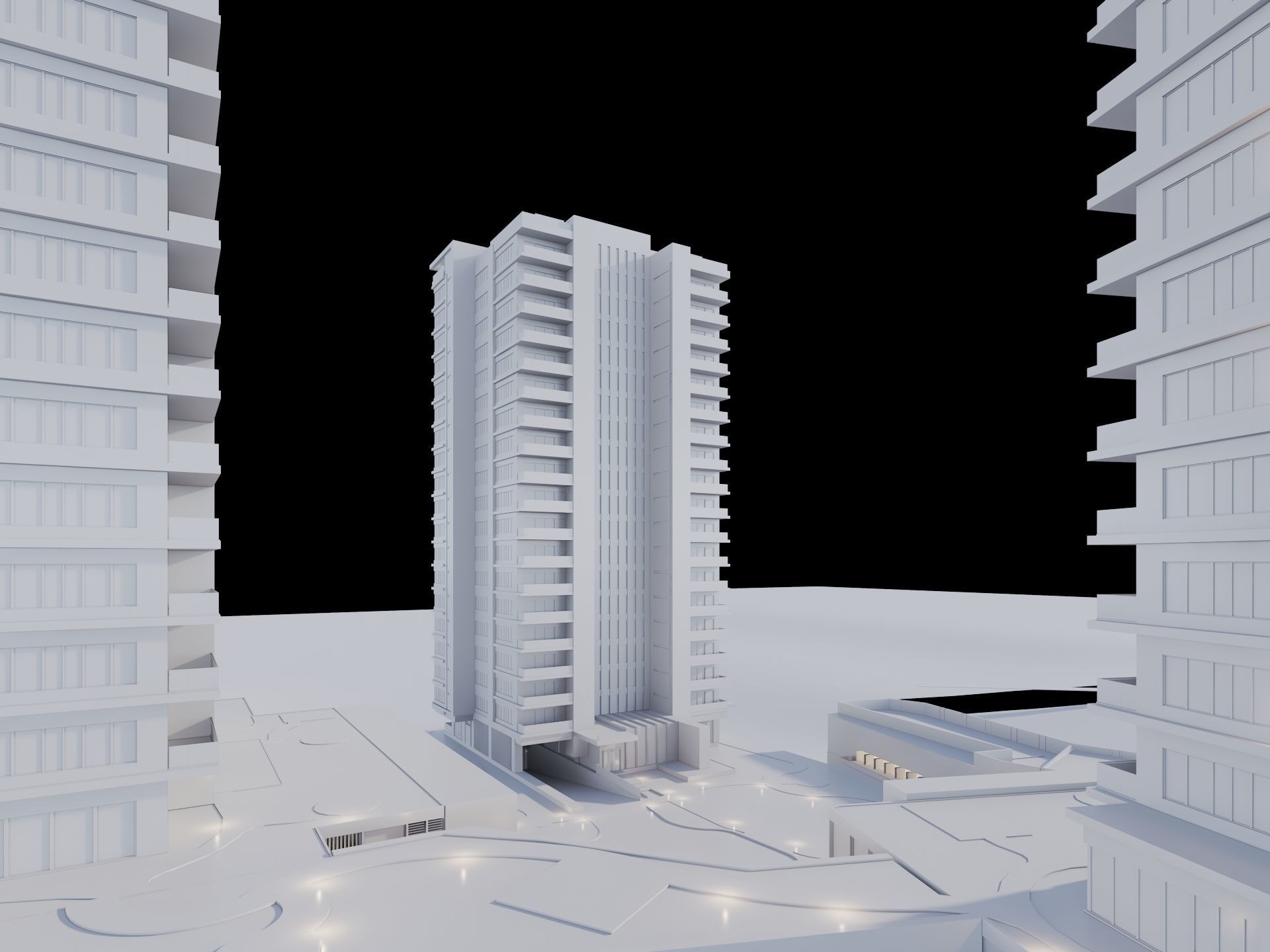 Mixed Use building towers 3D model | CGTrader