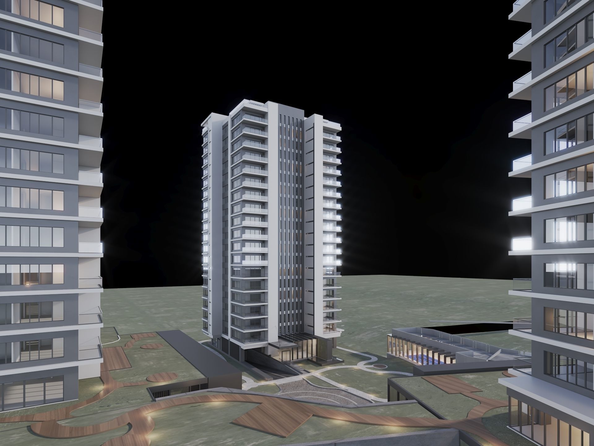 Mixed Use building towers 3D model | CGTrader