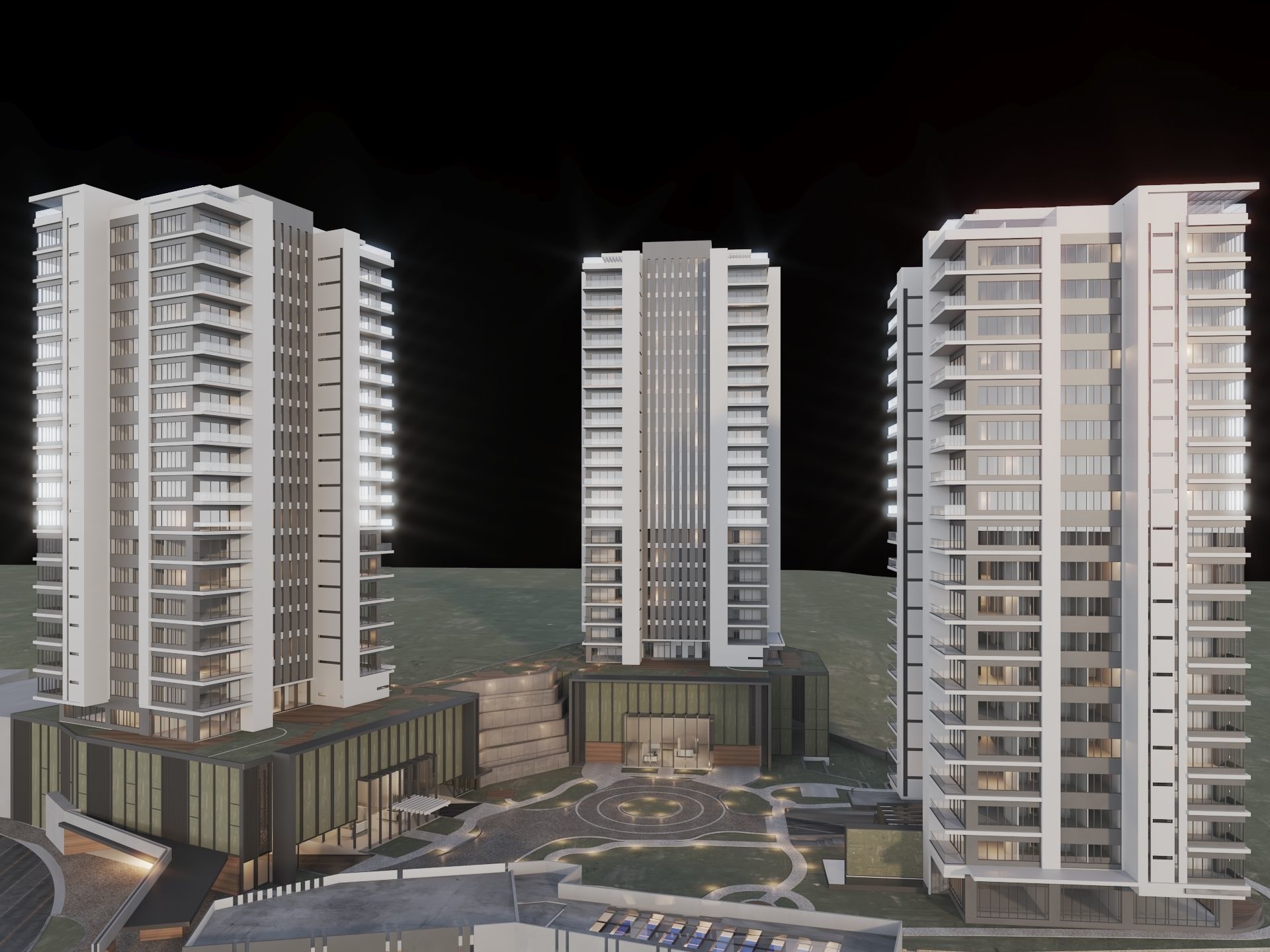 Mixed Use building towers 3D model | CGTrader