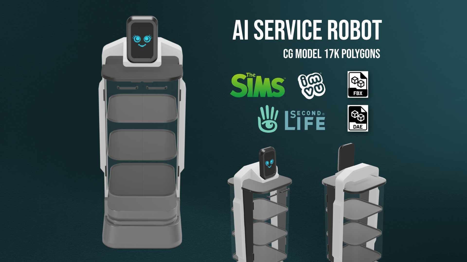3D model AI Service Robot VR / AR / low-poly | CGTrader