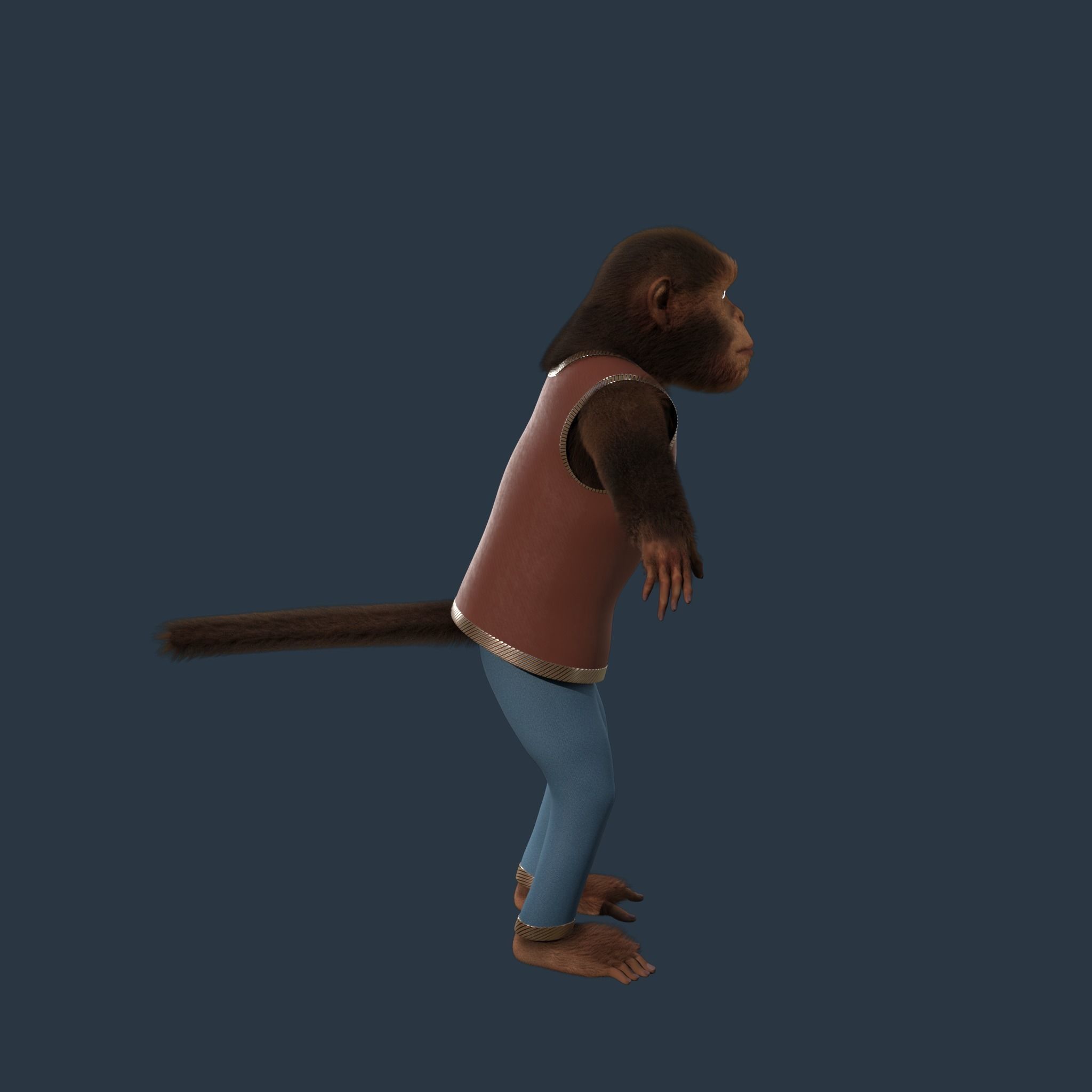 Cartoon Monkey Rigged 3D model rigged | CGTrader