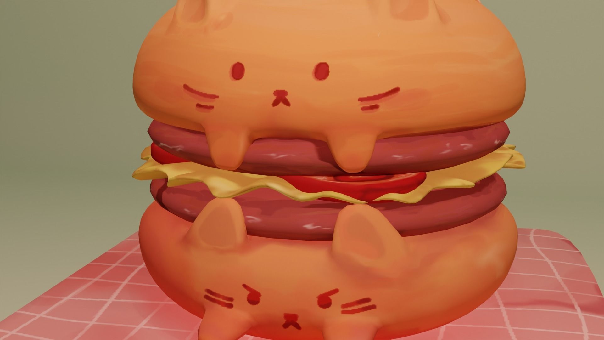 Cat Burger 3D model | CGTrader