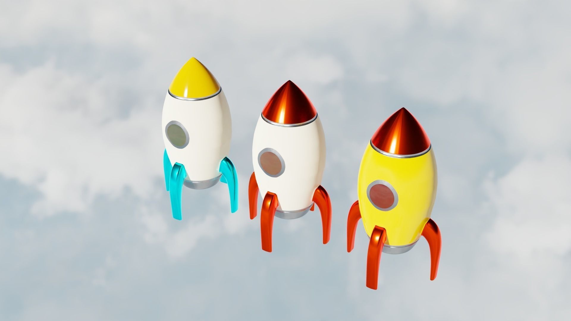 3D model cartoon rocket001 VR / AR / low-poly | CGTrader
