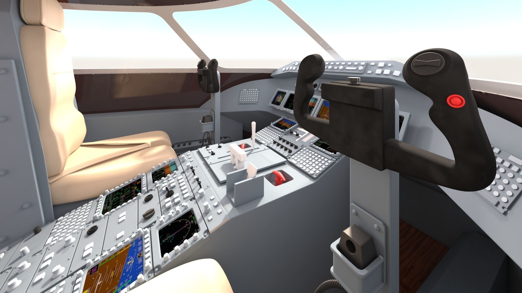 Bombardier Challenger 600 with Full Interior and Cockpit 3D model ...