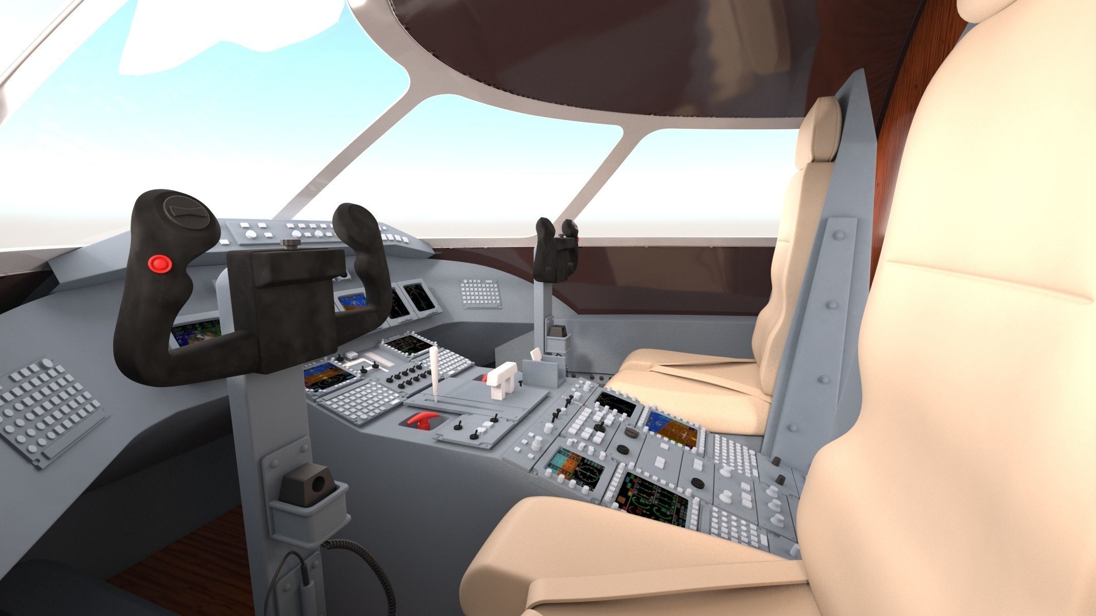 Bombardier Challenger 600 with Full Interior and Cockpit 3D model ...