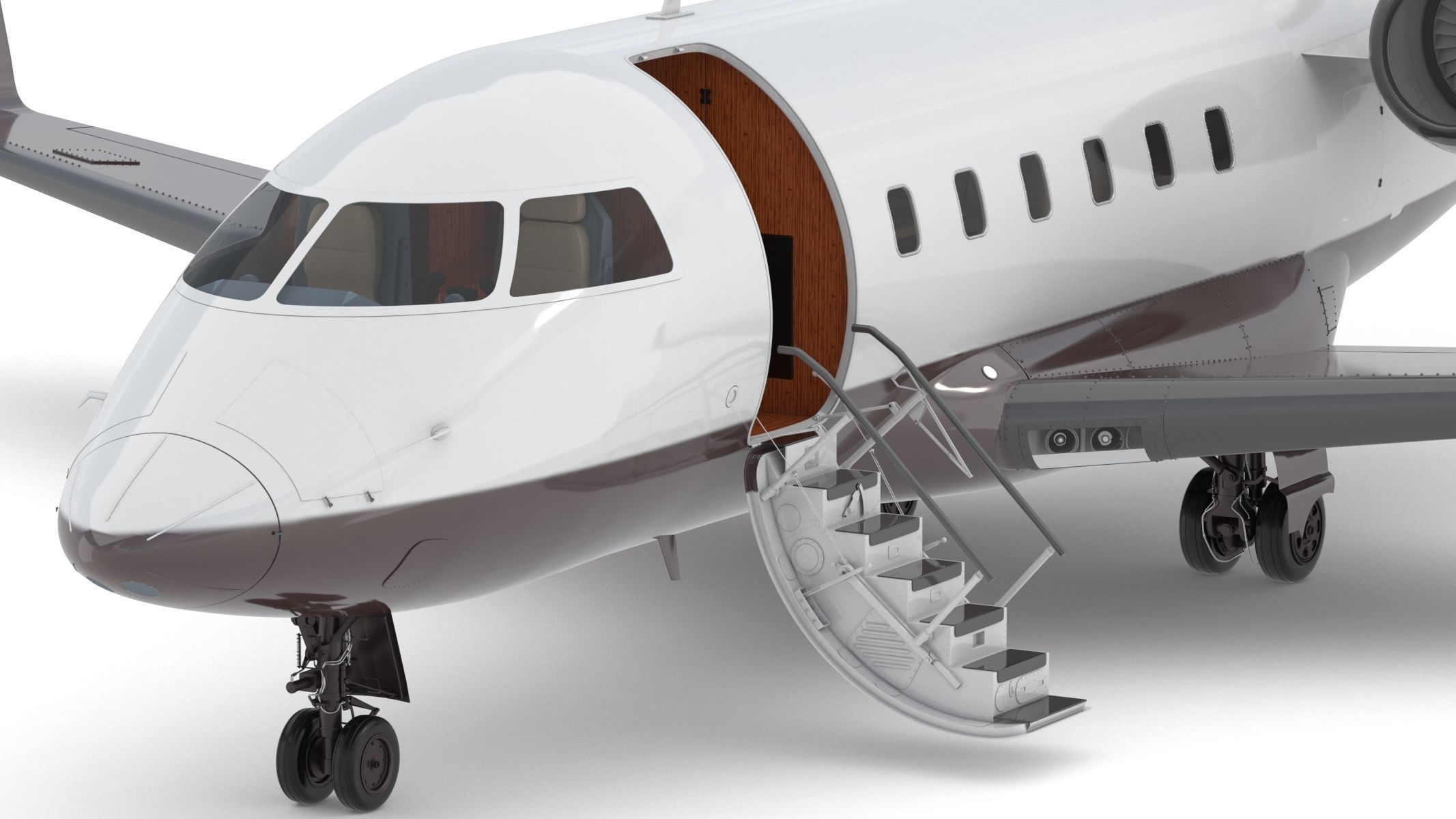Bombardier Challenger 600 with Full Interior and Cockpit 3D model ...