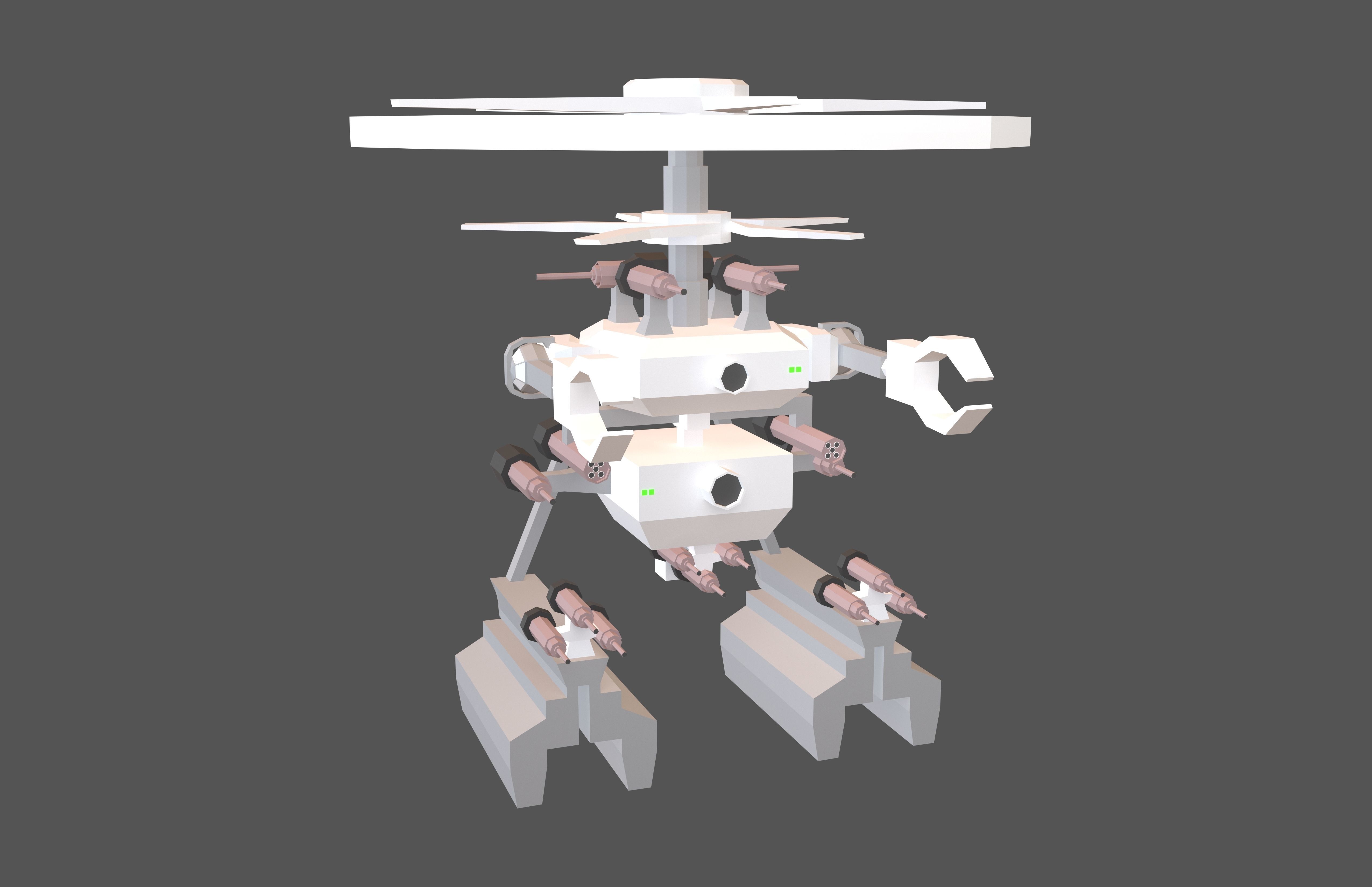 3D model Cartoon Weapon Drone Robot V1 001 VR / AR / low-poly | CGTrader