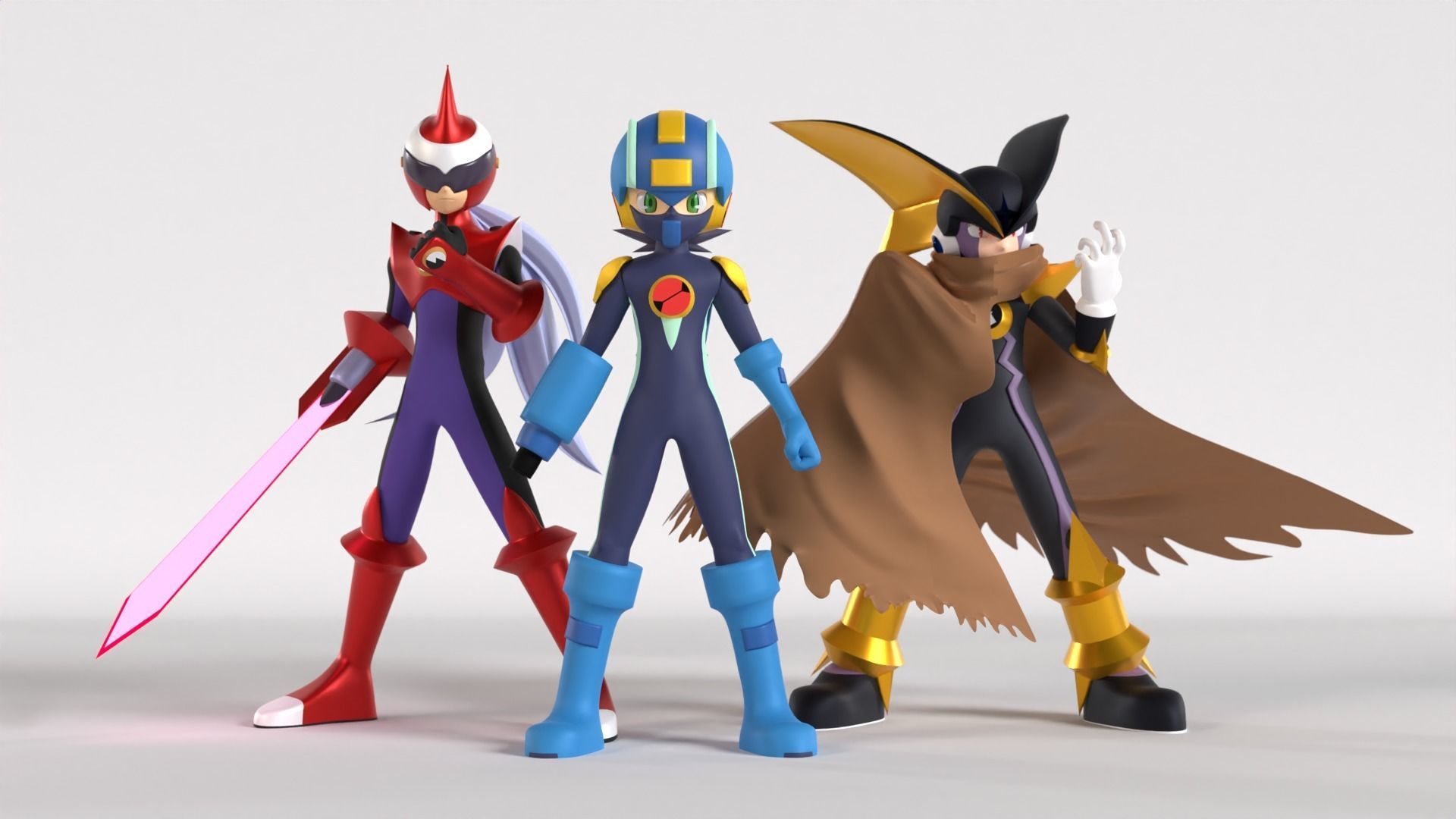MegaMan EXE - Megaman Battle Network 3D model rigged | CGTrader