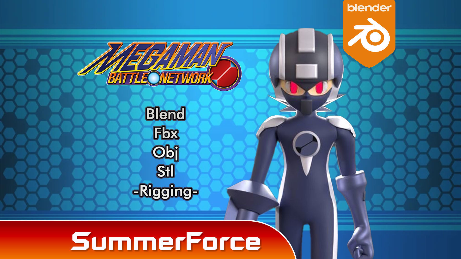 Dark Megaman EXE - Megaman EXE 3D model rigged | CGTrader