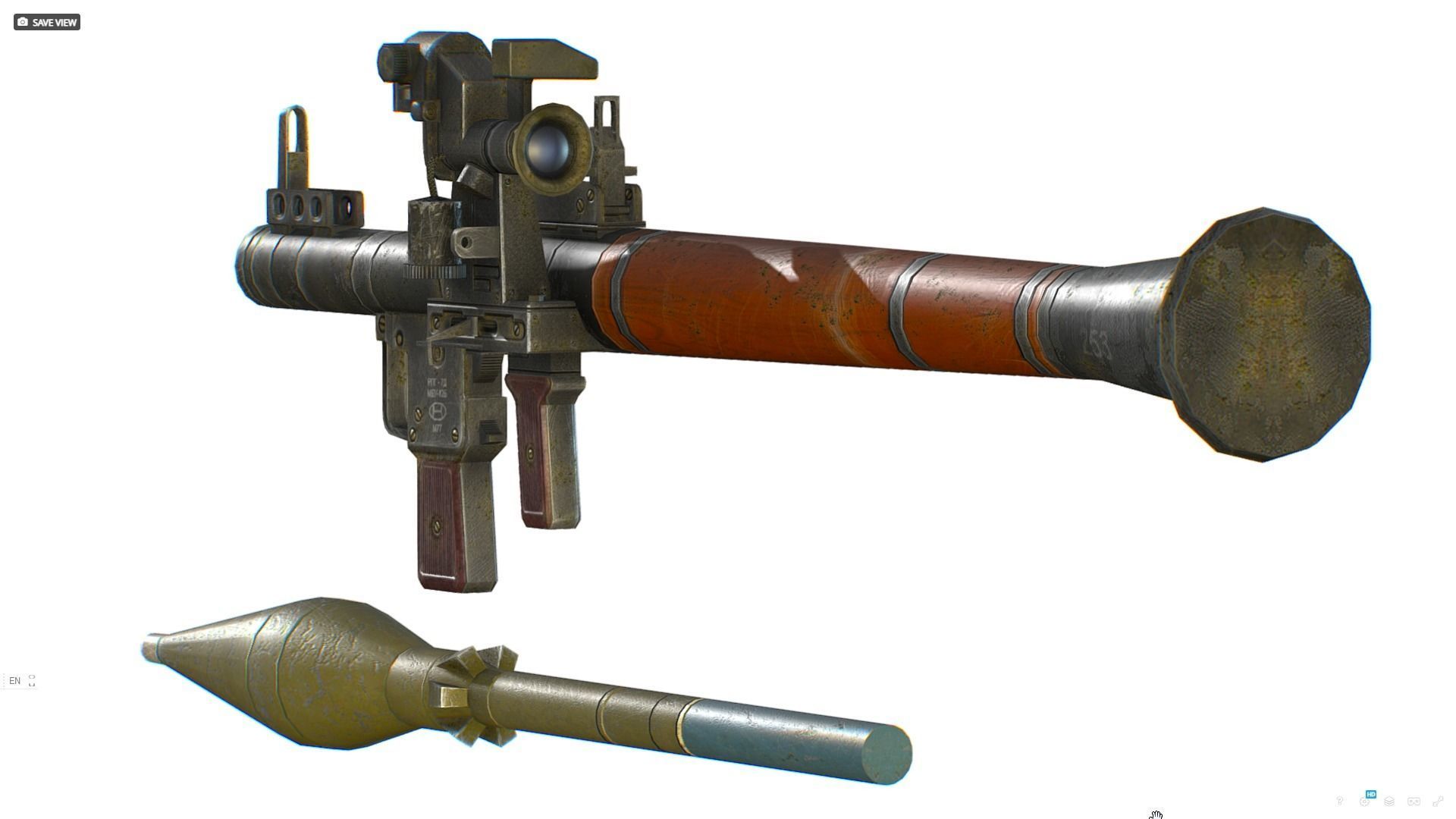 3D model USSR Rocket Propelled Launcher Grenade - RPG VR / AR / low ...