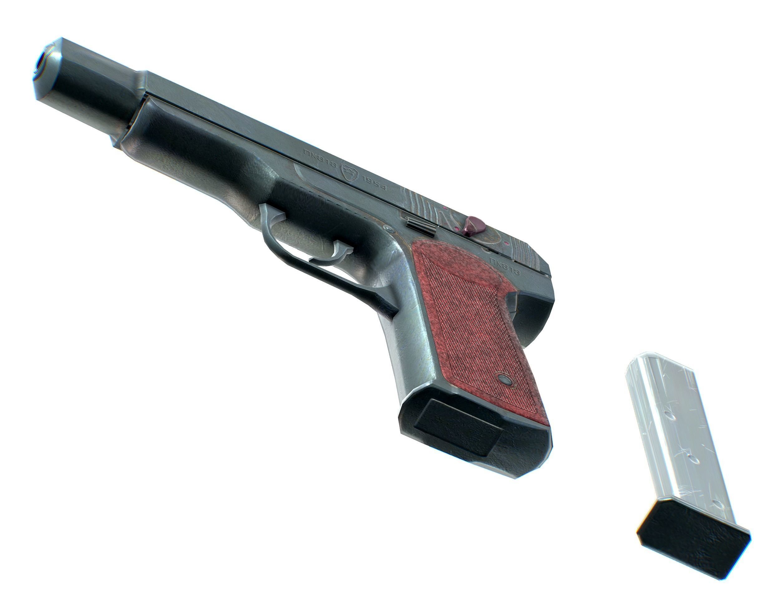 3D model USSR Stechkin Automatic Pistol - APS VR / AR / low-poly | CGTrader