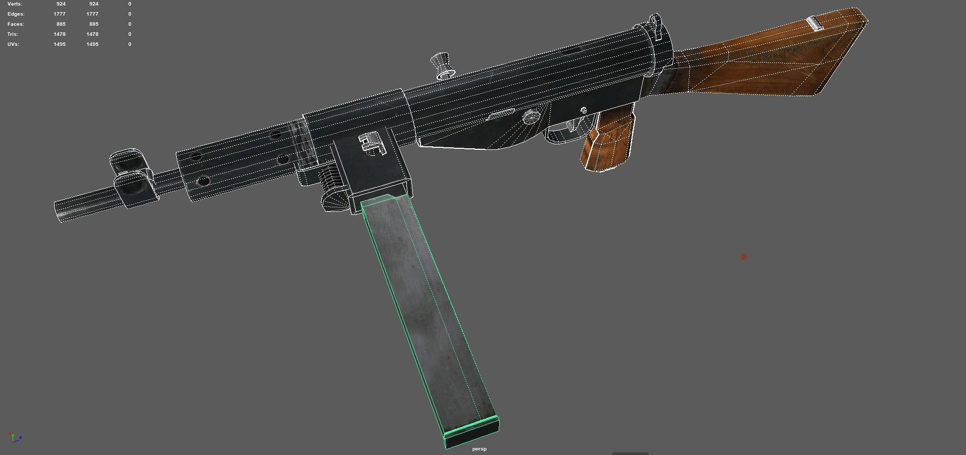 3D model British Sub Machine Gun - Sten Mk V 1944 VR / AR / low-poly ...